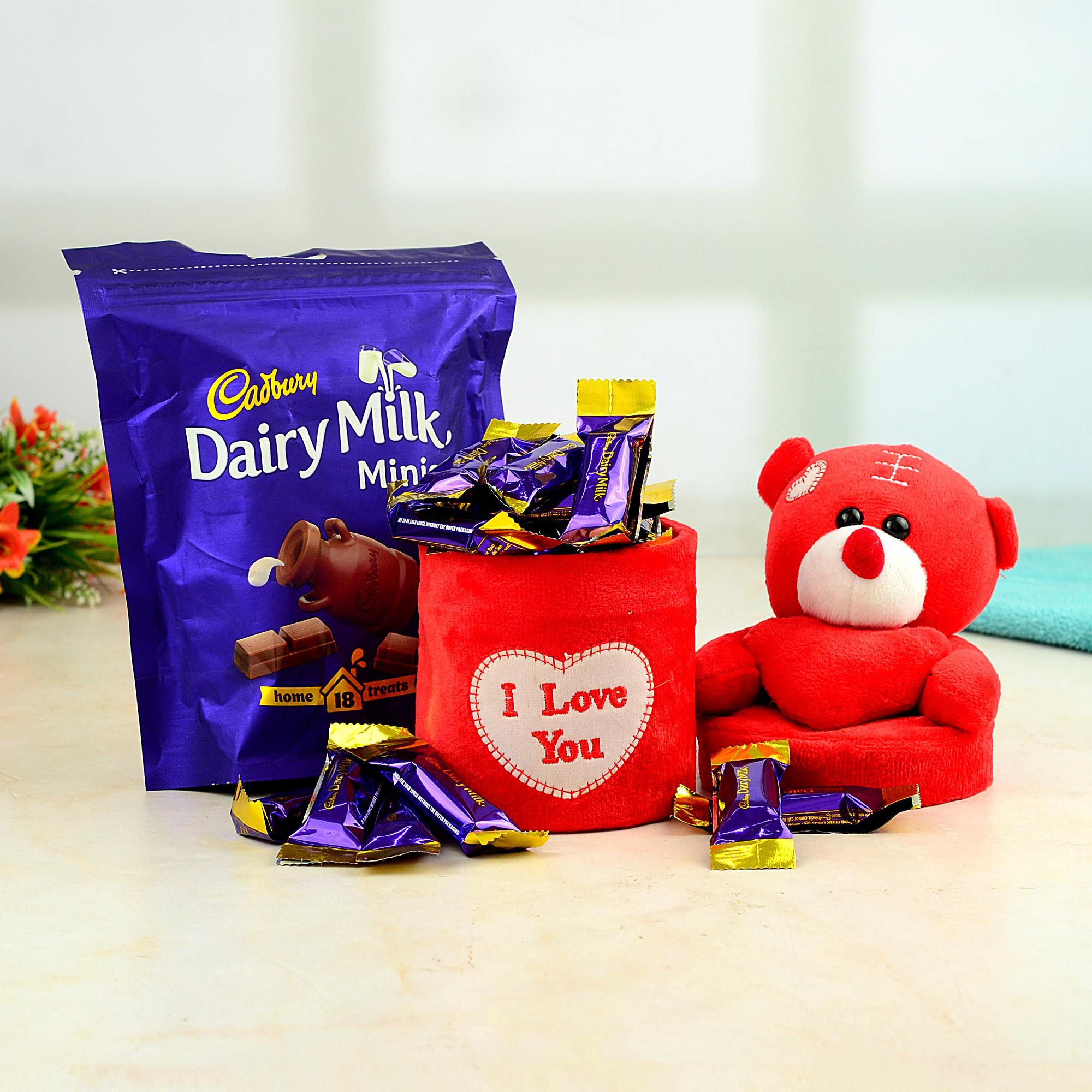 Teddy Gift Box & Cadbury Treat | Gift Baskets