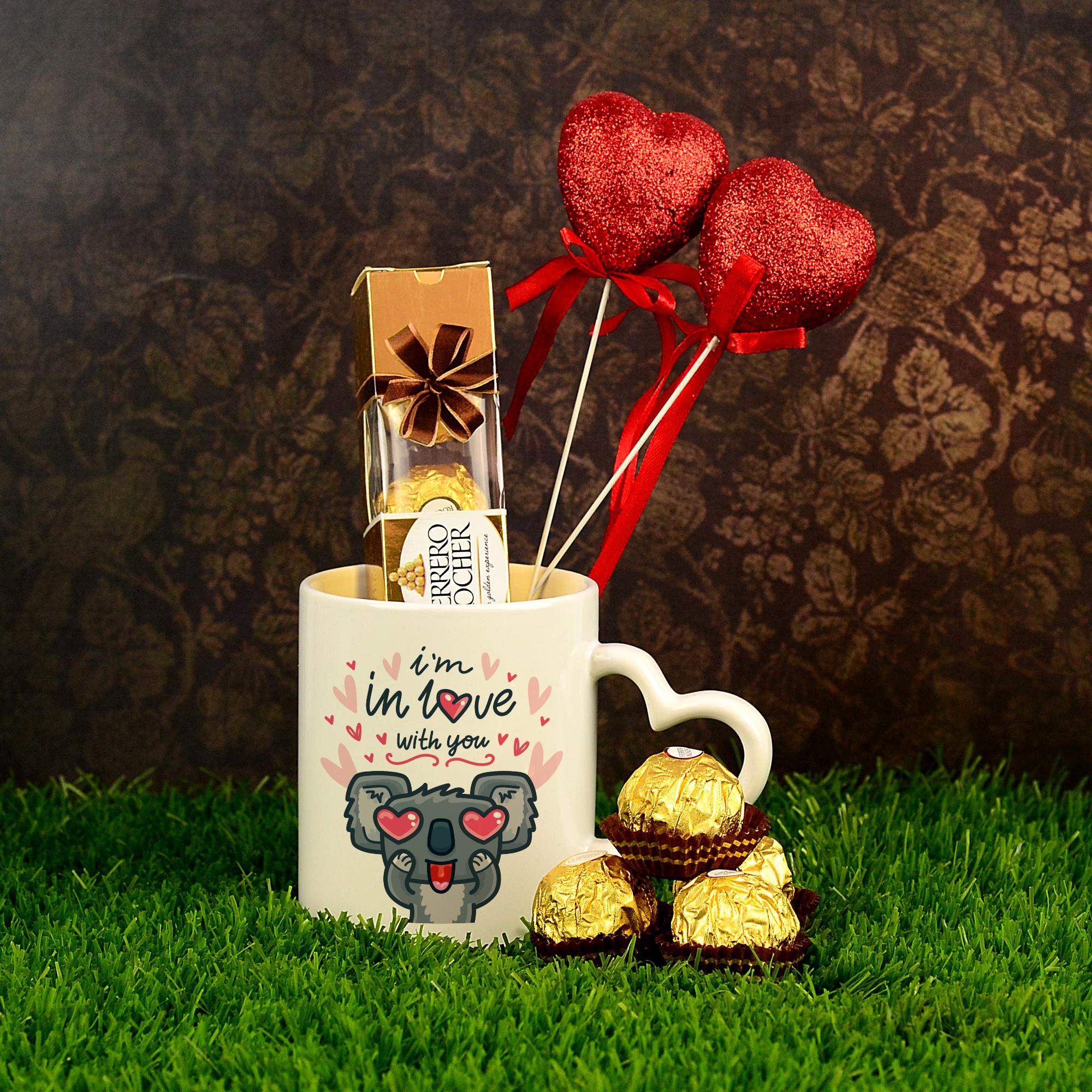 Appealing Mug With Goodies | Valentine Chocolate Hampers