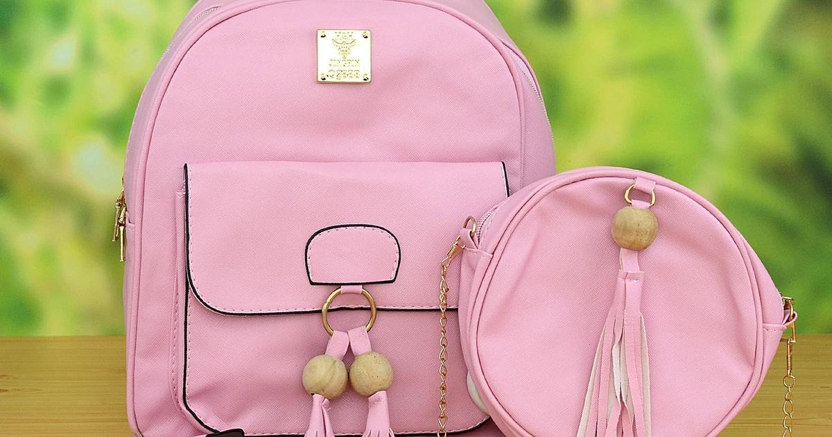 Graceful Pink Bag & Round Purse Combo | Bags & Purses