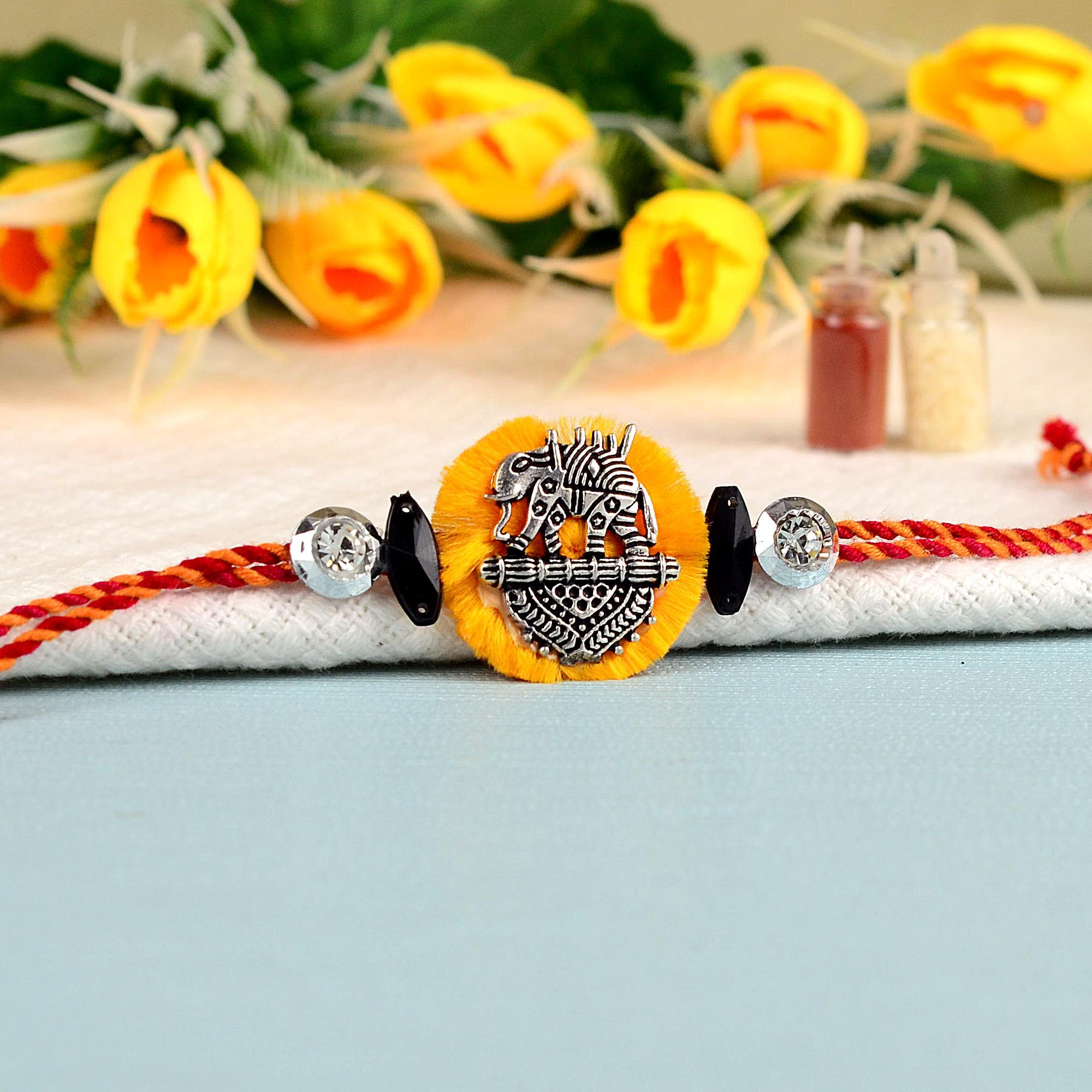 Majestic Tribal Elephant Rakhi | Rakhis