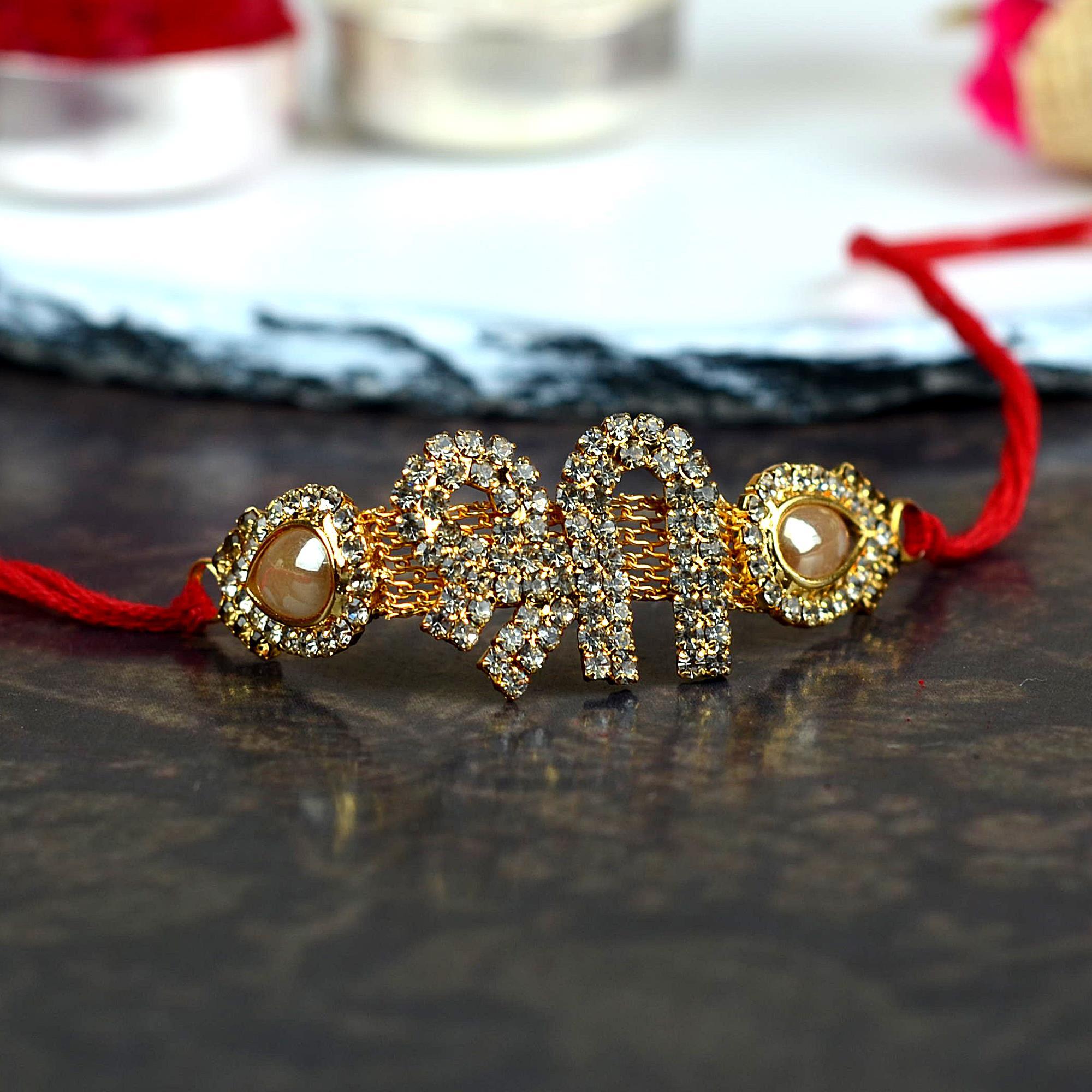 Glittering Shree in Stone Rakhi | Rakhis