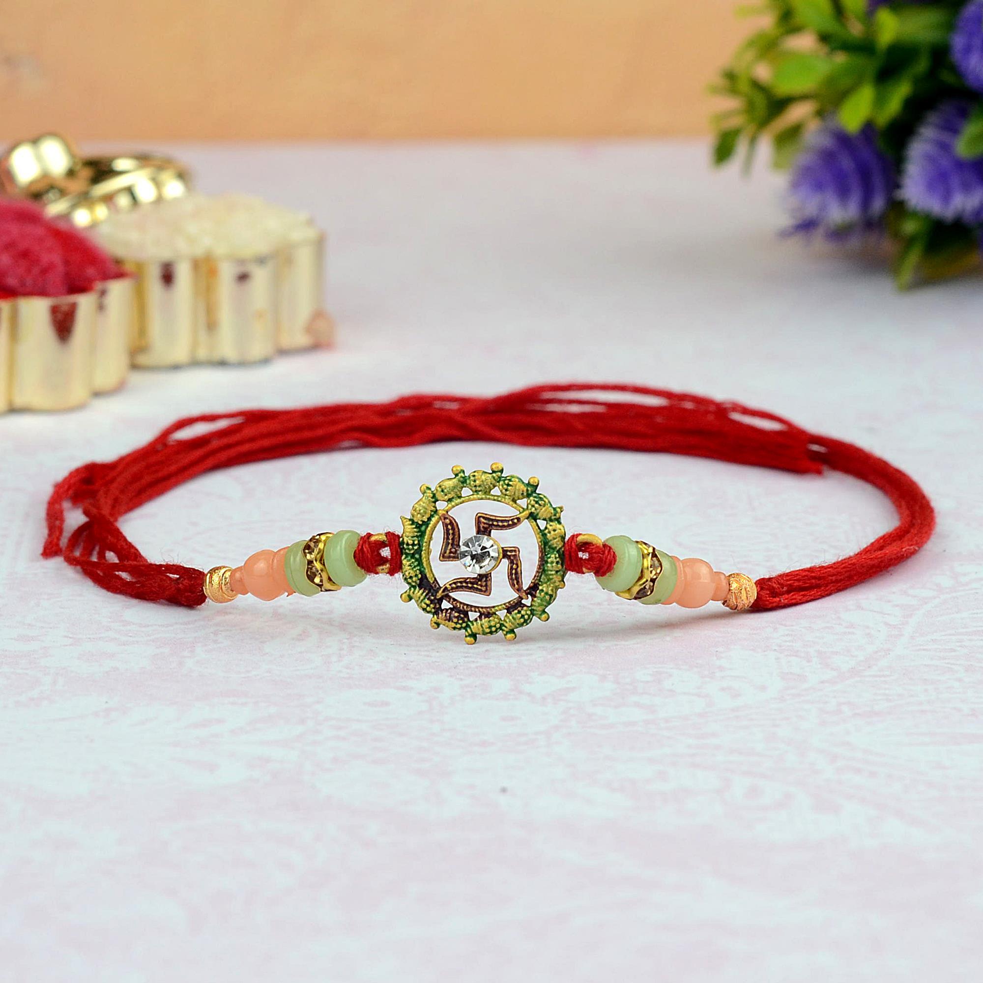 Stylish Swastik Rakhi | Rakhi to Hyderabad