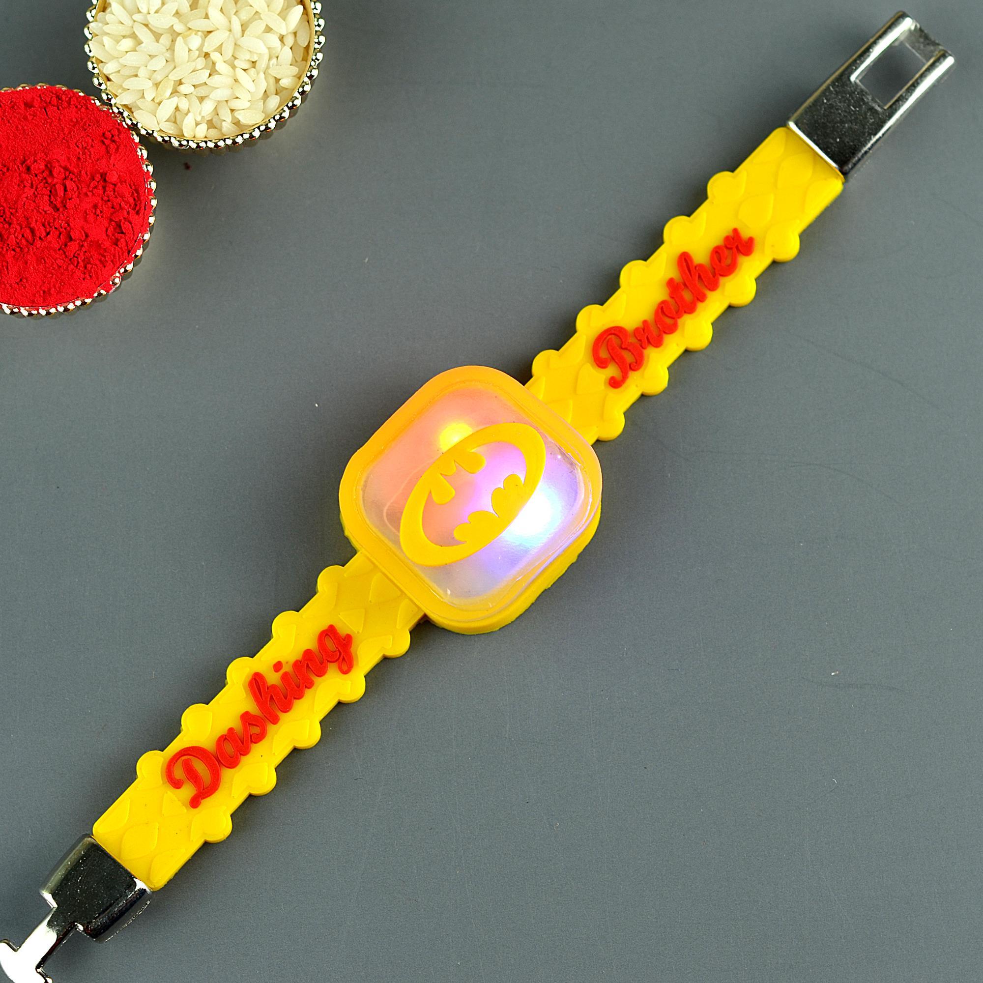 Flashing LED Batman 711 Kids Rakhi | Rakhi to Hyderabad