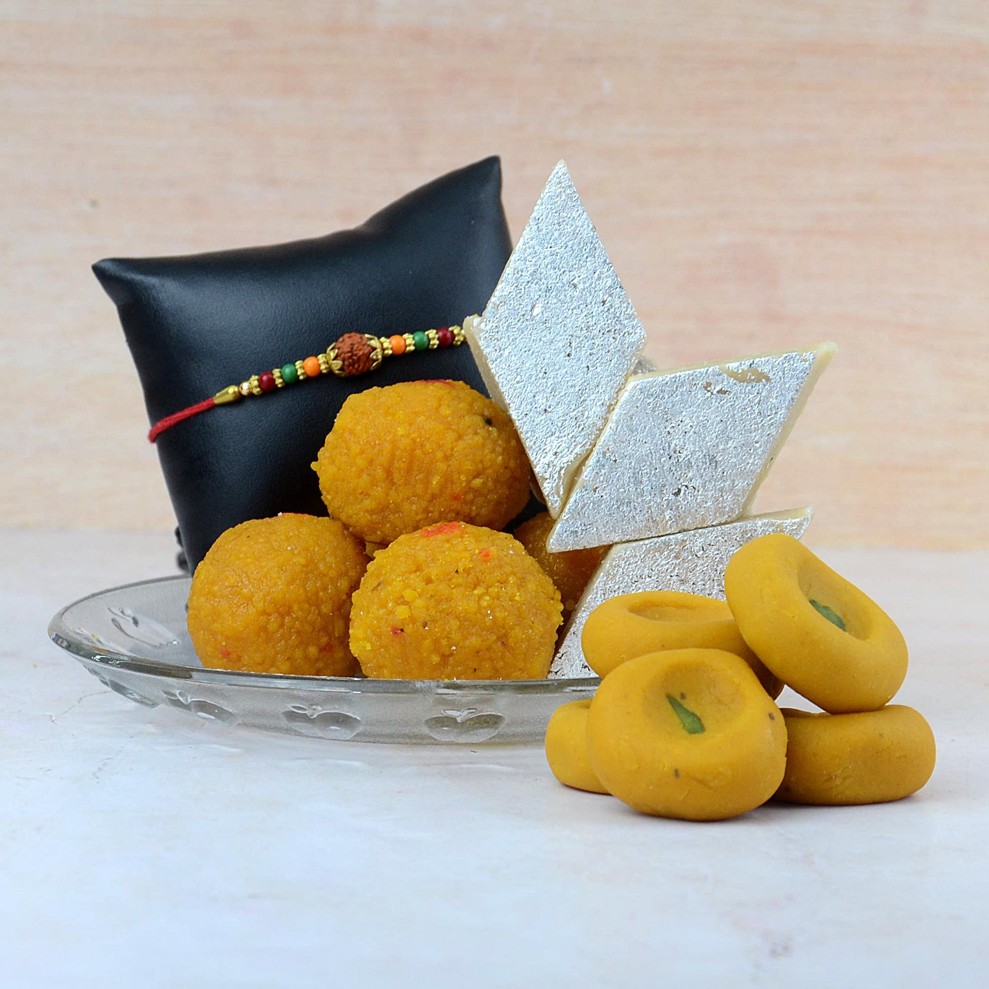 Mishmash Mithai Mini Hamper & Rakhi | Rakhi Sweets Same Day