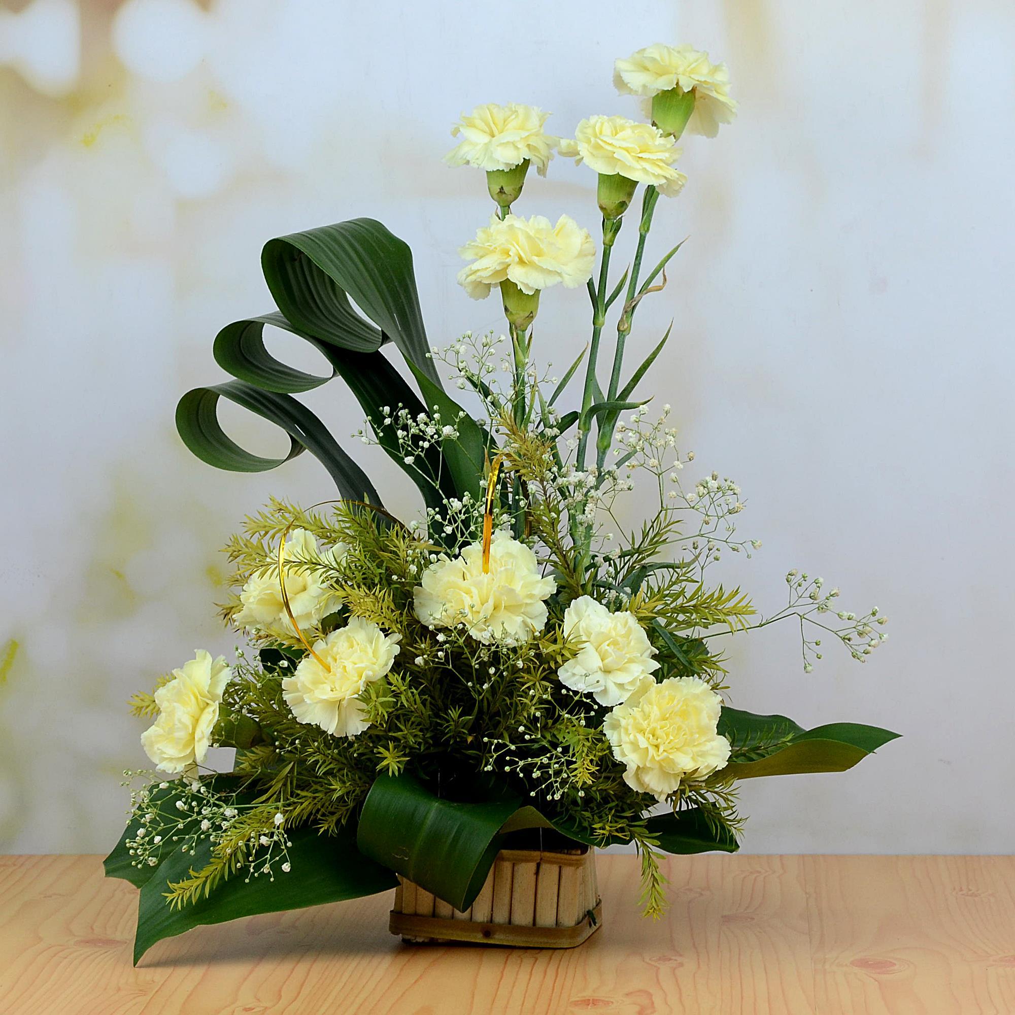 Carnations in a Basket | Assorted Flowers