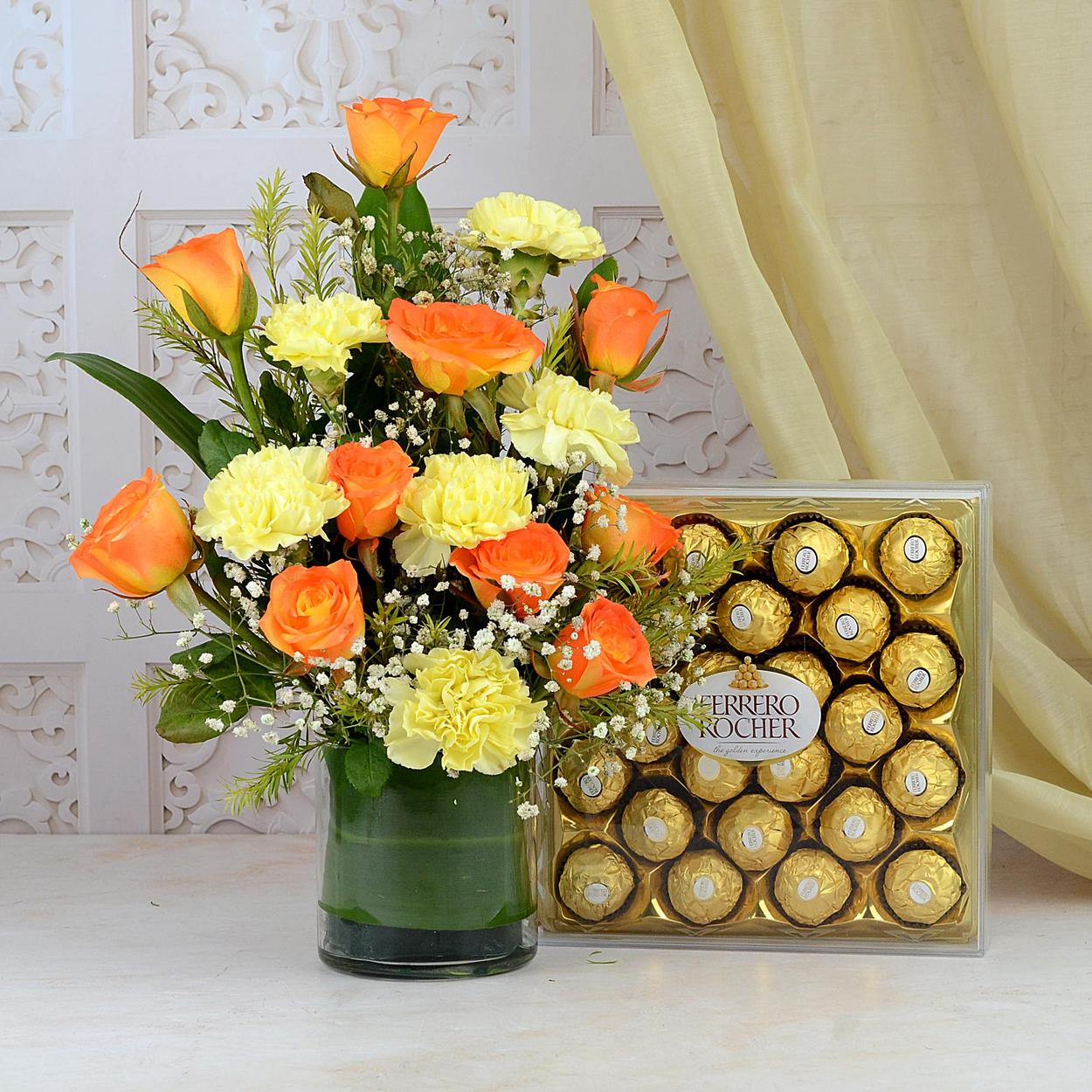 Send Flowers with Chocolates to India