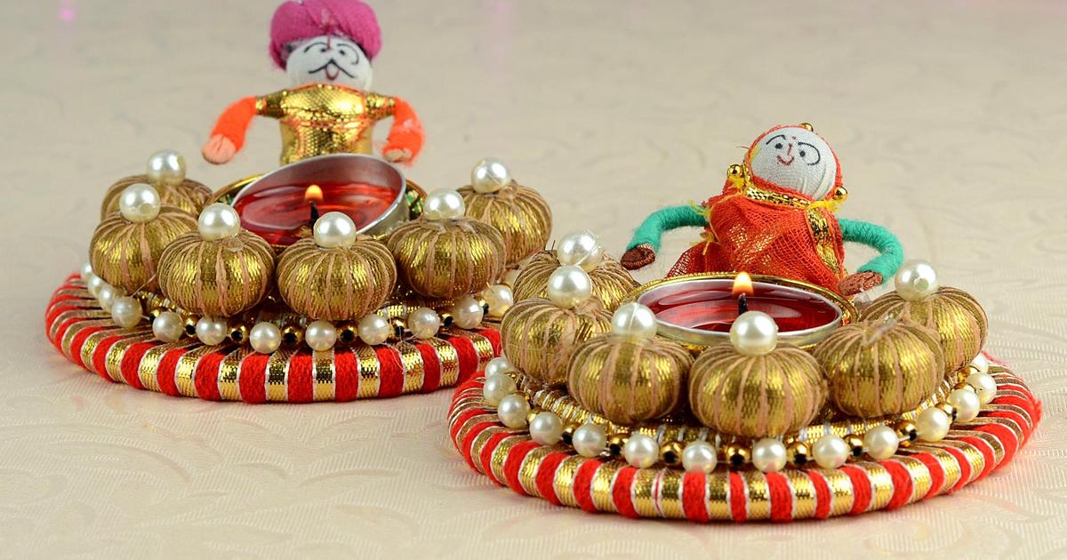 Golden Gudda Guddi Diya | Diwali Diyas