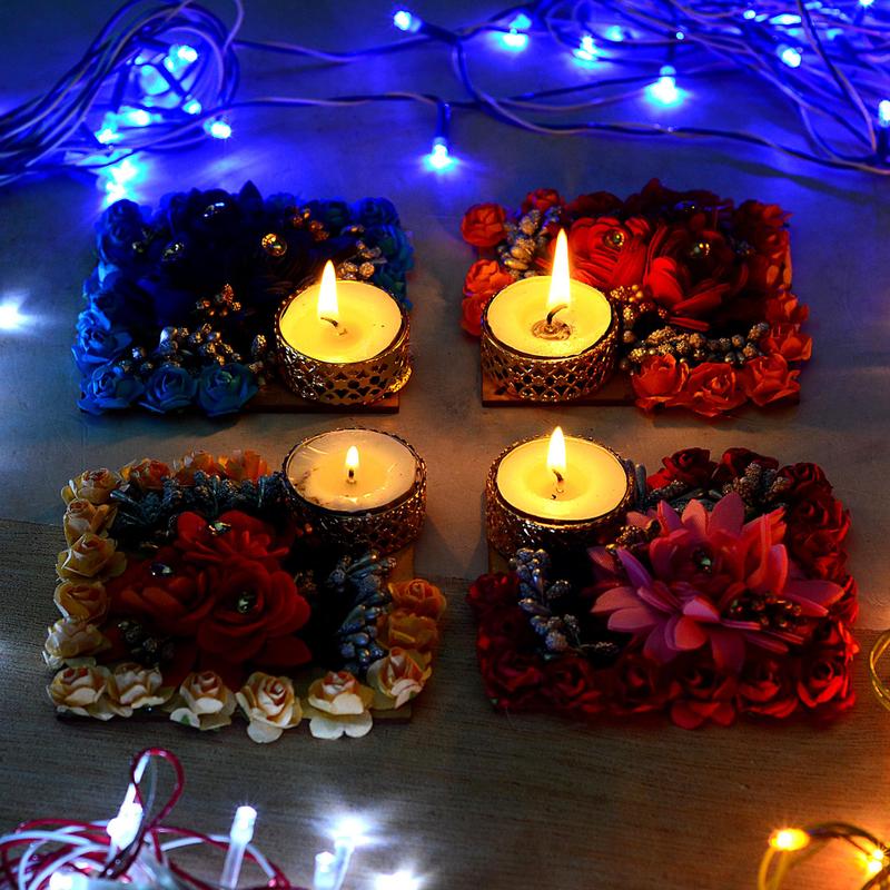 Aesthetic floral Rangoli Diya Set | Diwali Diyas