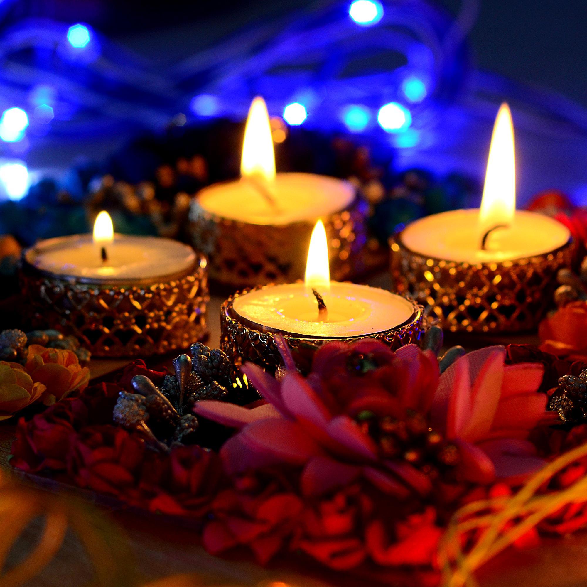 Aesthetic floral Rangoli Diya Set | Diwali Diyas