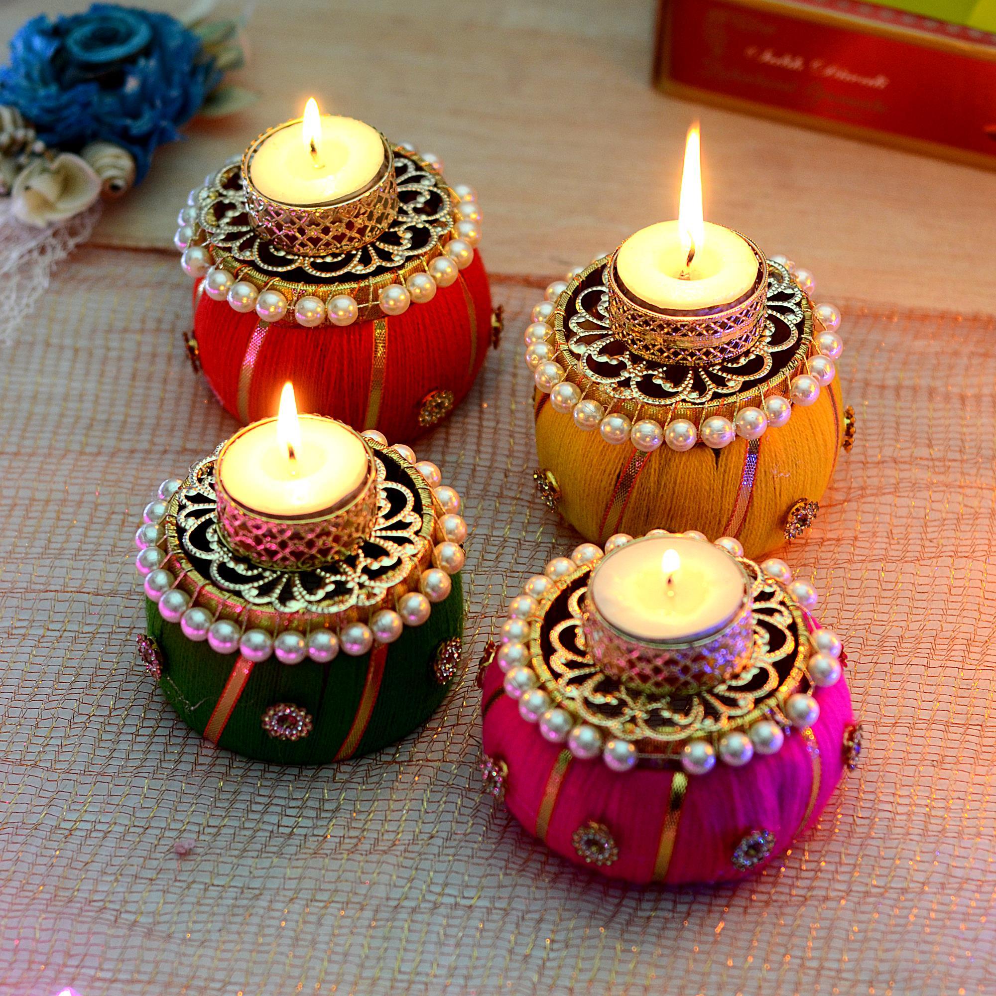 Decorative Motiwork Diya Set, Diwali Diyas