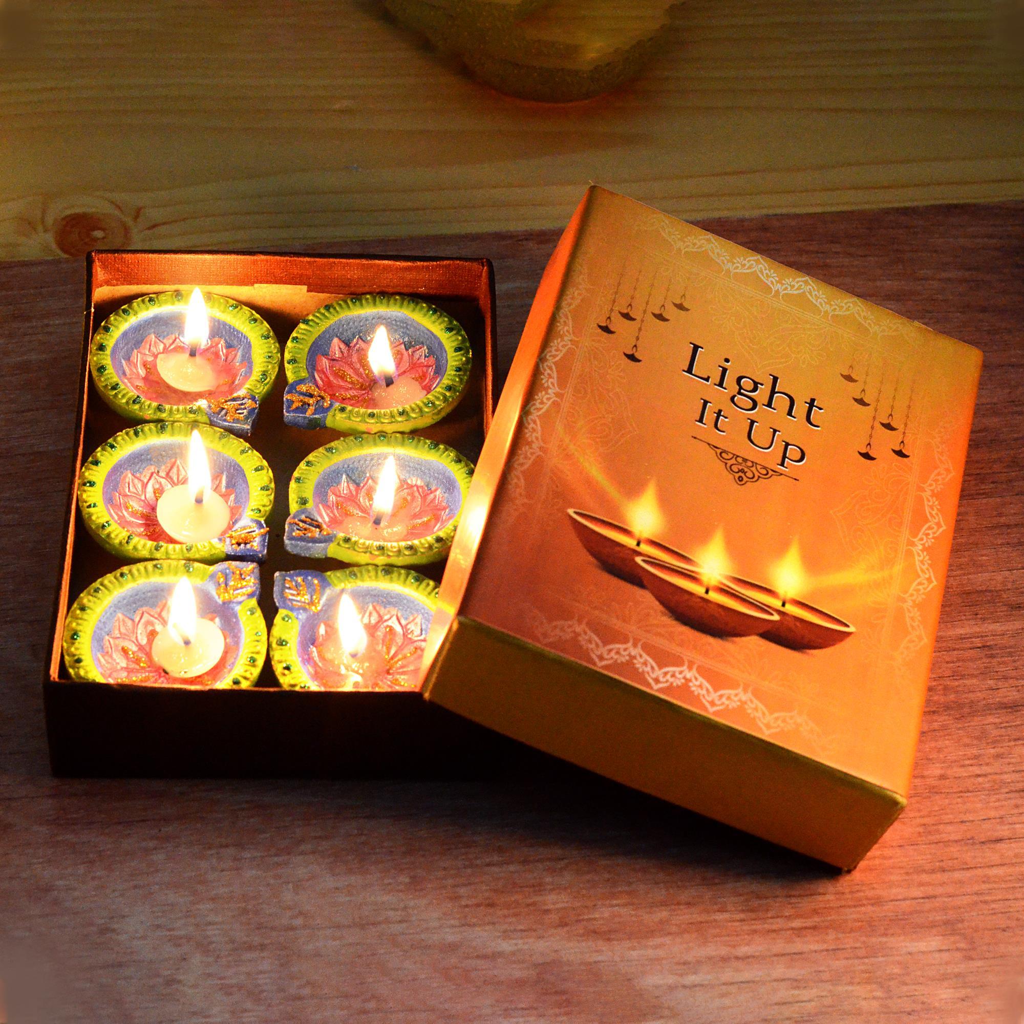 Green Blue Diya Set | Diwali Diyas