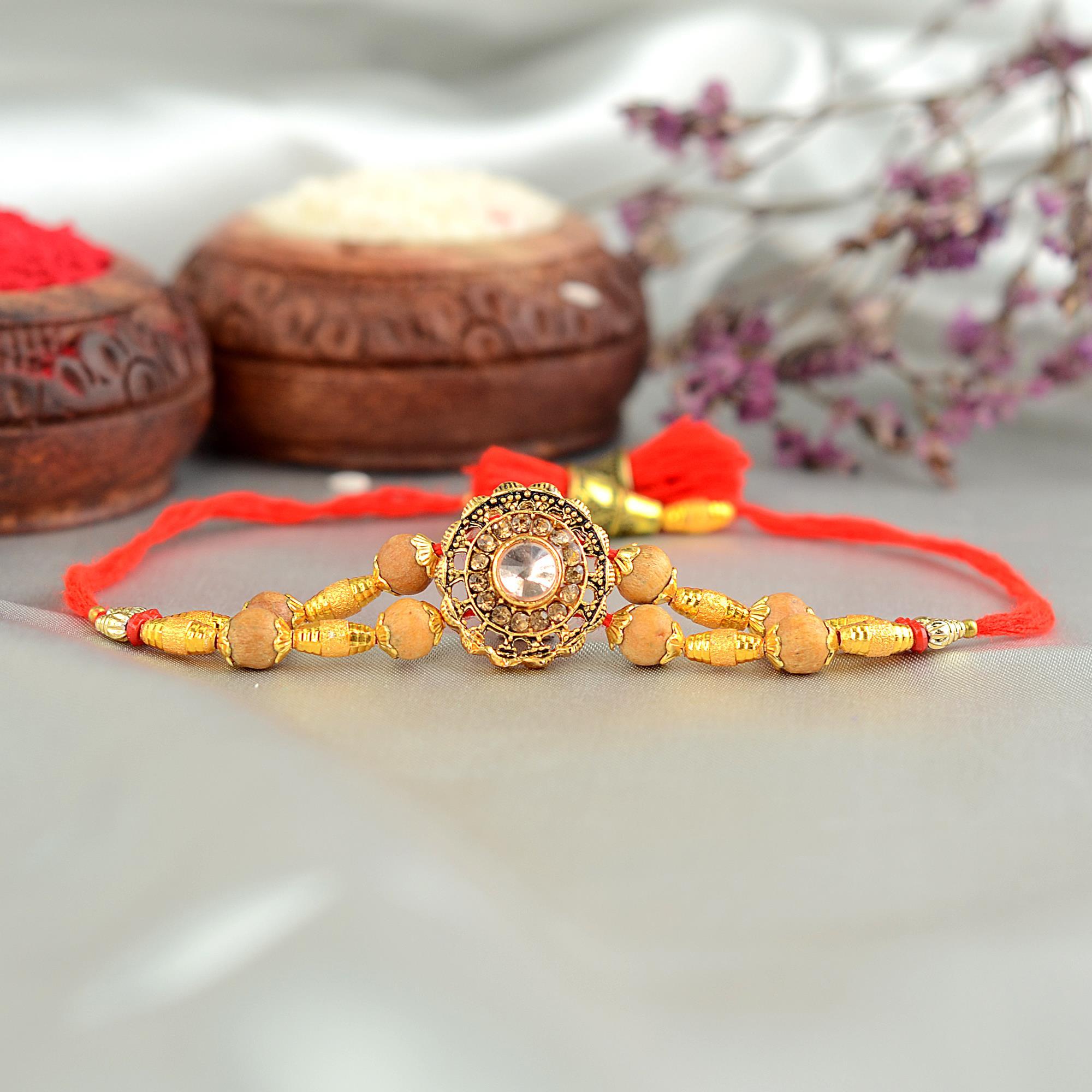 Gorgeous Hazel Stone Rakhi | Designer Rakhi