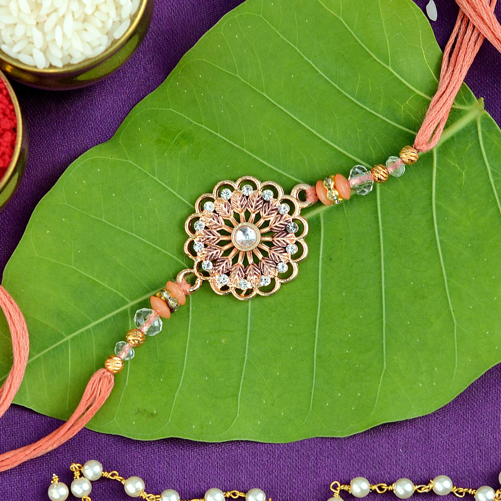 Copper Chakra Rakhi BR81 | Designer Rakhi