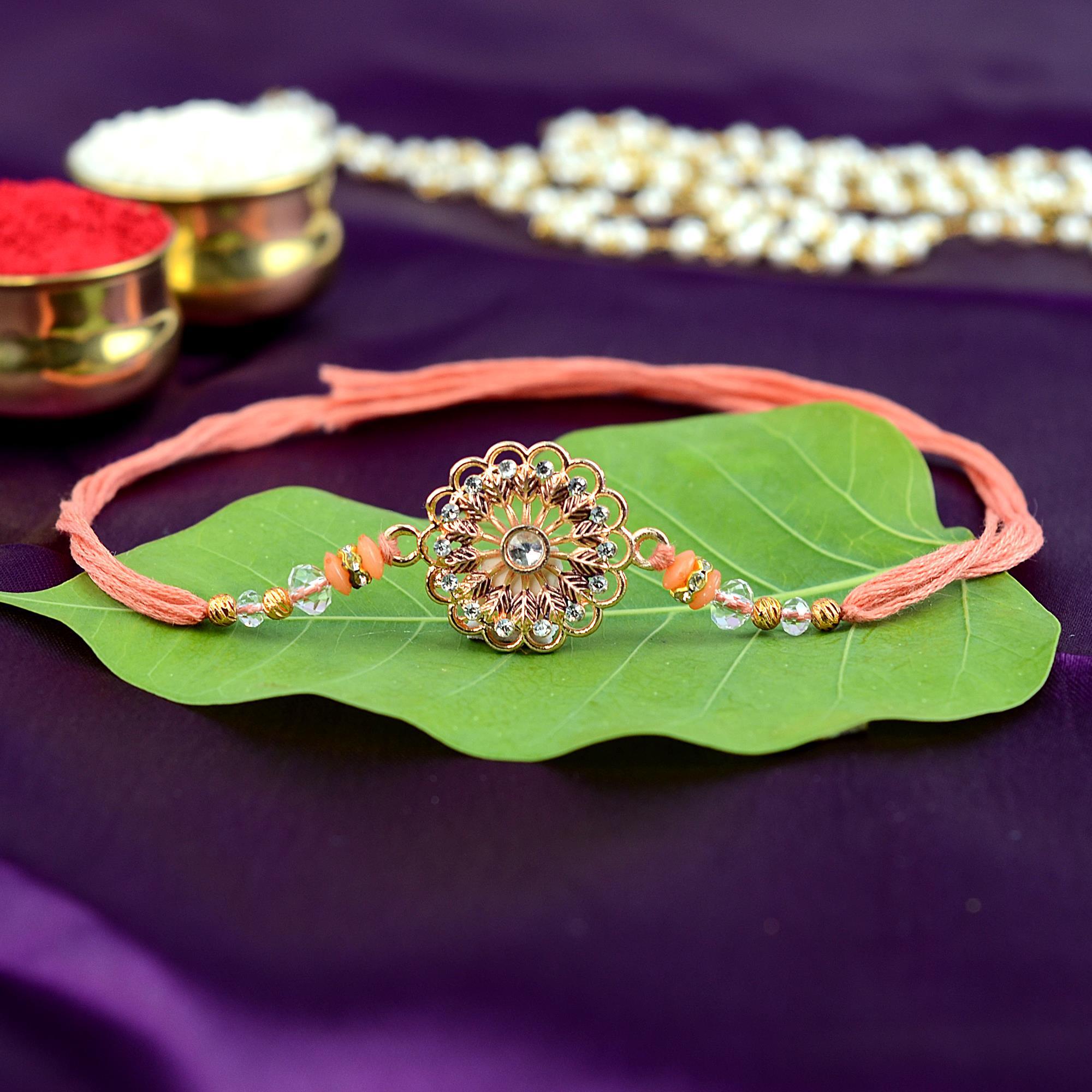 Copper Chakra Rakhi BR81 | Designer Rakhi