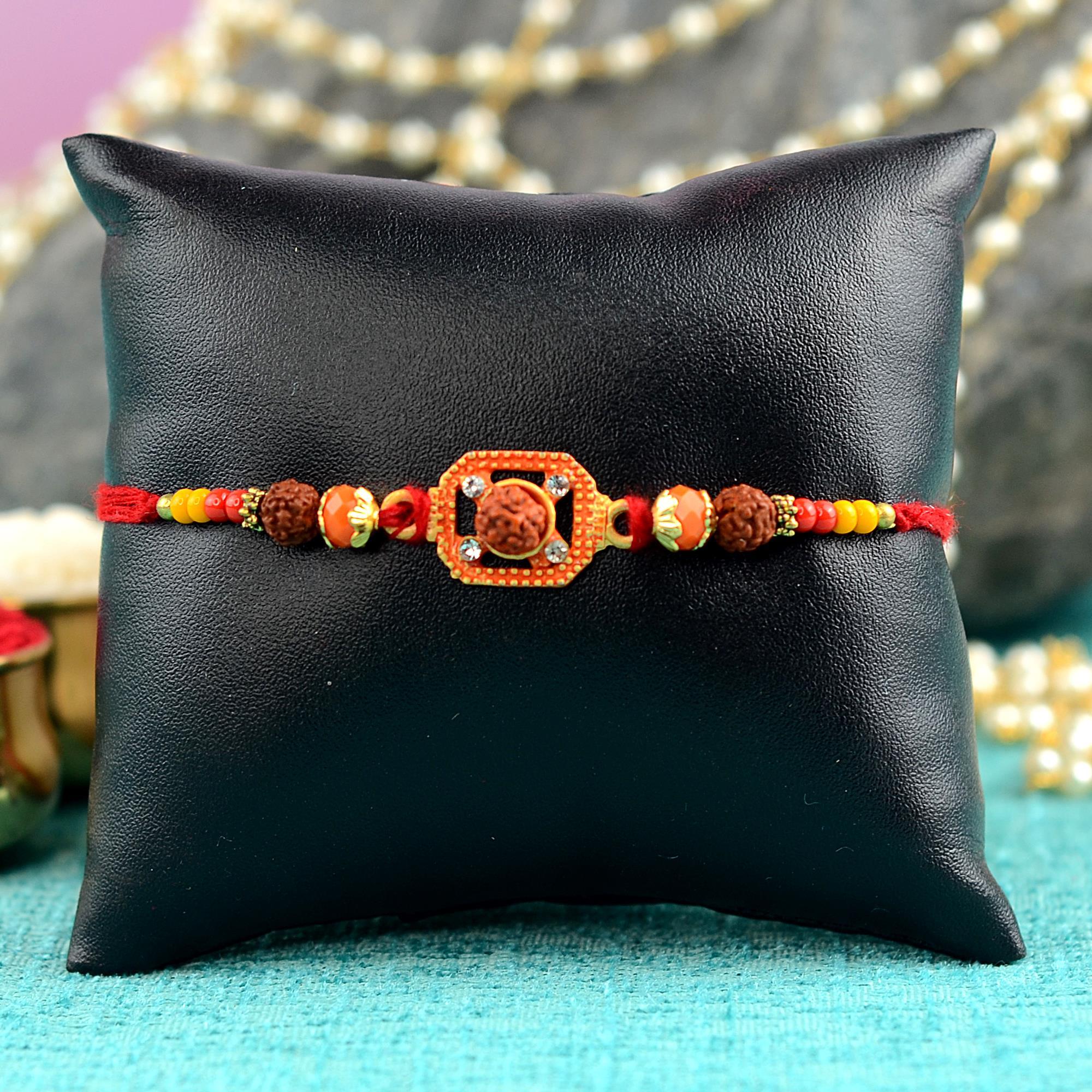 Embedded Rudraksh Rakhi | Rudraksh Rakhi