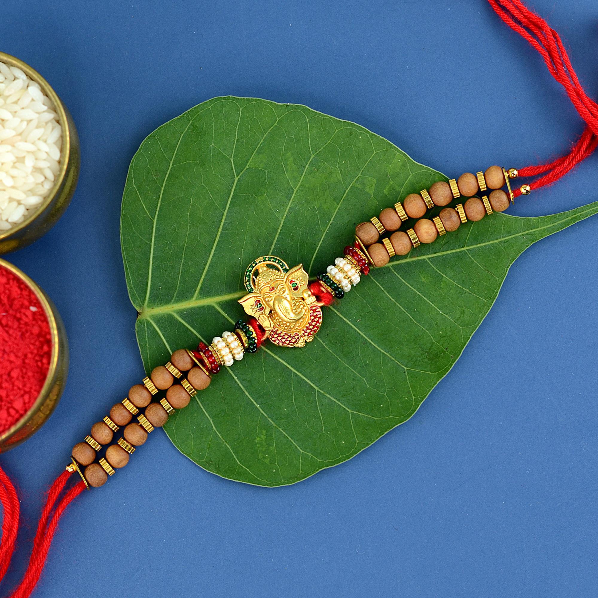 Colourful Tulsi Ganesh Rakhi | Ganesh Rakhis