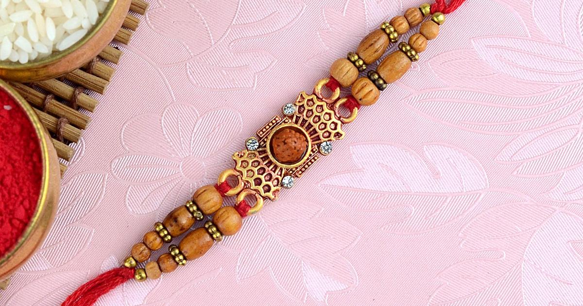 Rudraksh Tulsi Rakhi BR47 | Rudraksh Rakhi