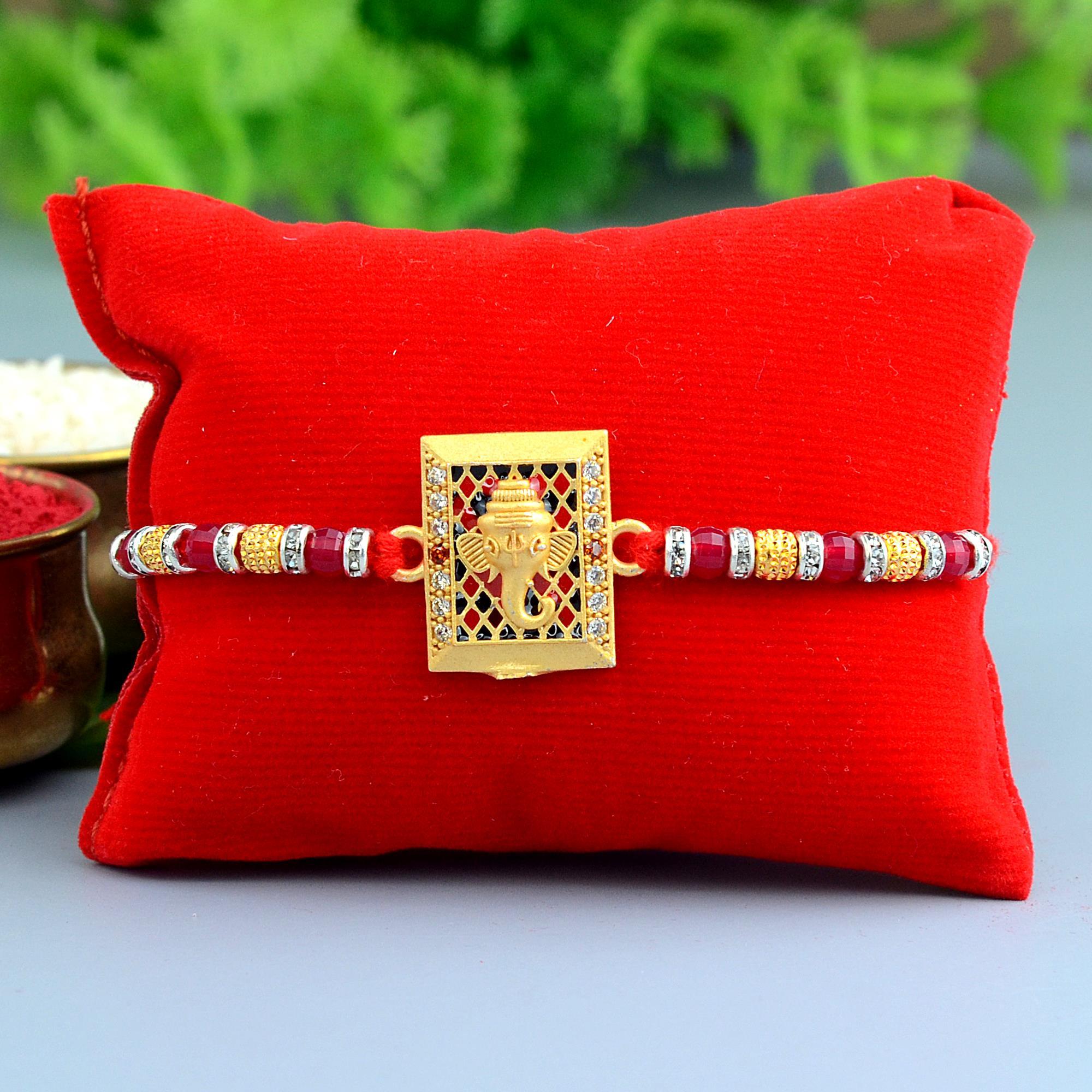 Rectangle Ganesh Rakhi | Ganesh Rakhis