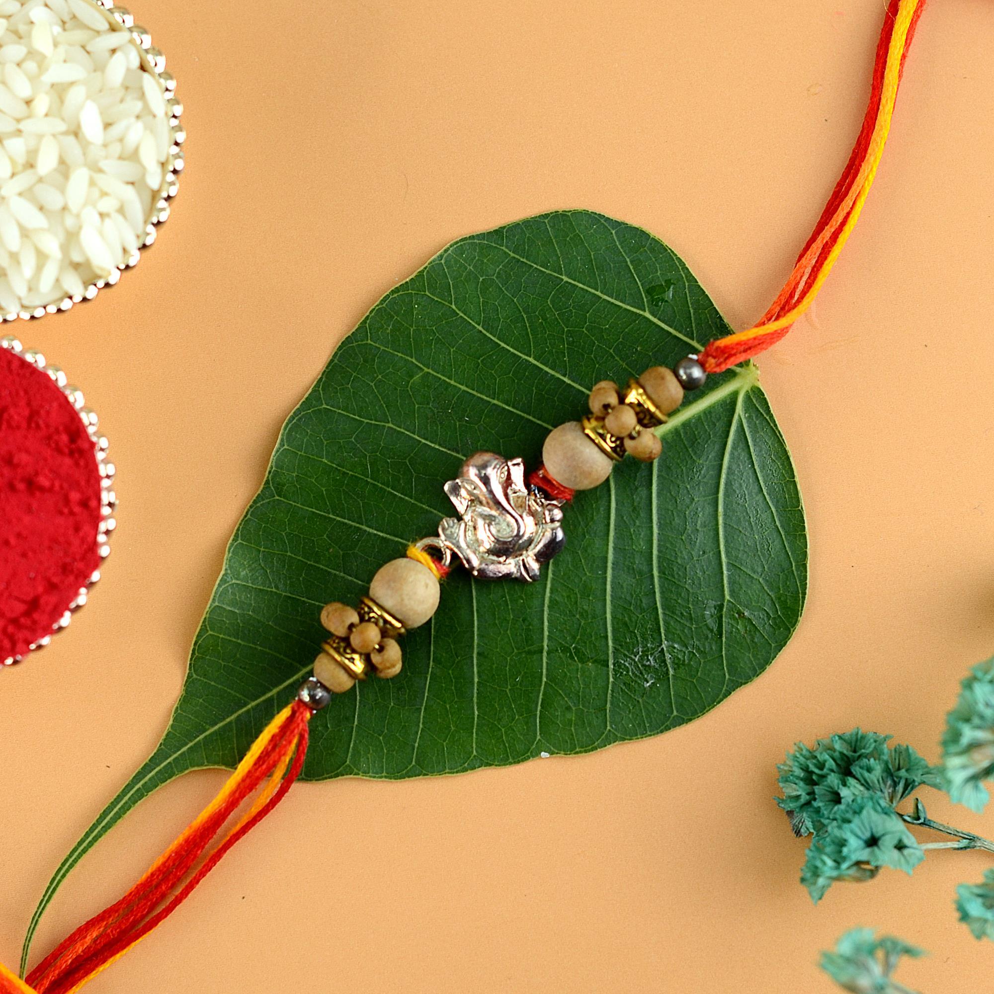 Pure Silver Ganesh Rakhi JDJ4 | Ganesh Rakhis