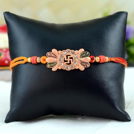 Pure Silver Swastik Rakhi | Divine Rakhi