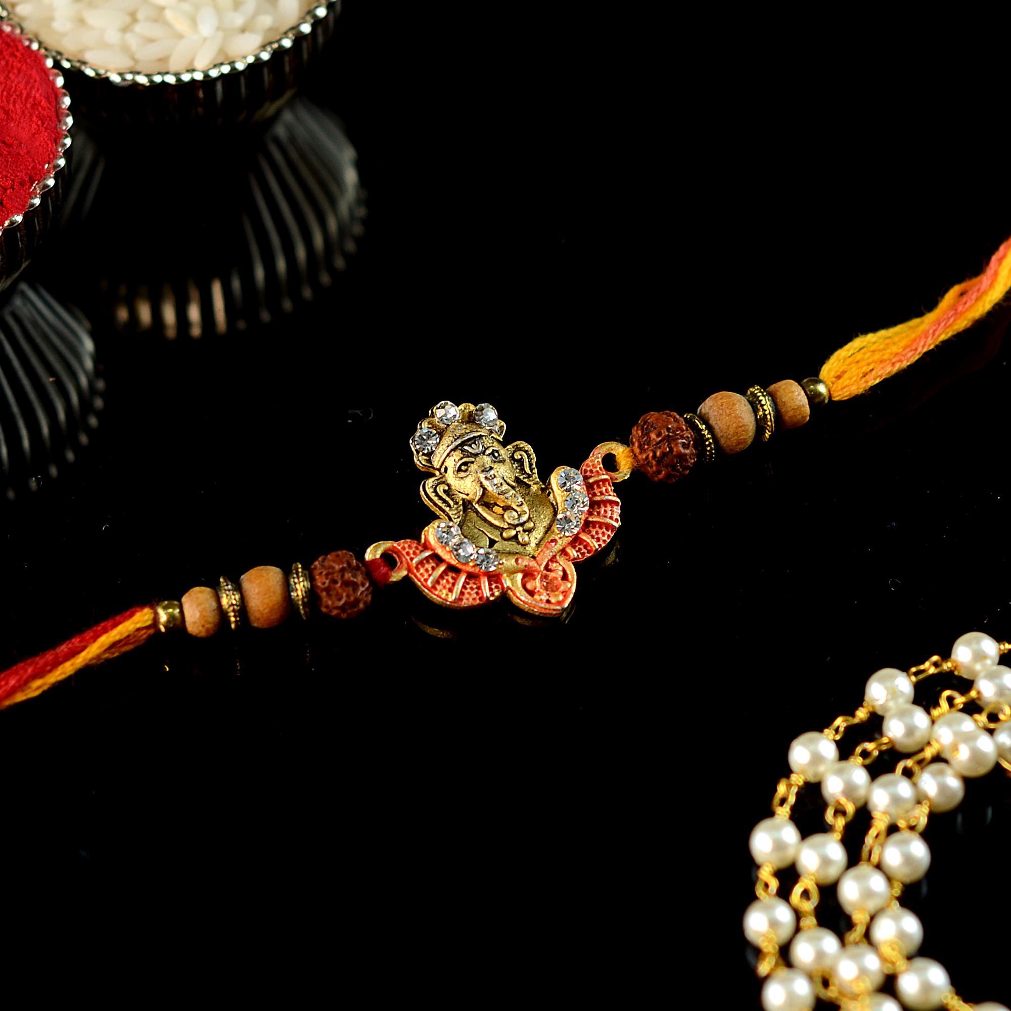 Carved Ganesh Rakhi KN17 | Ganesh Rakhis