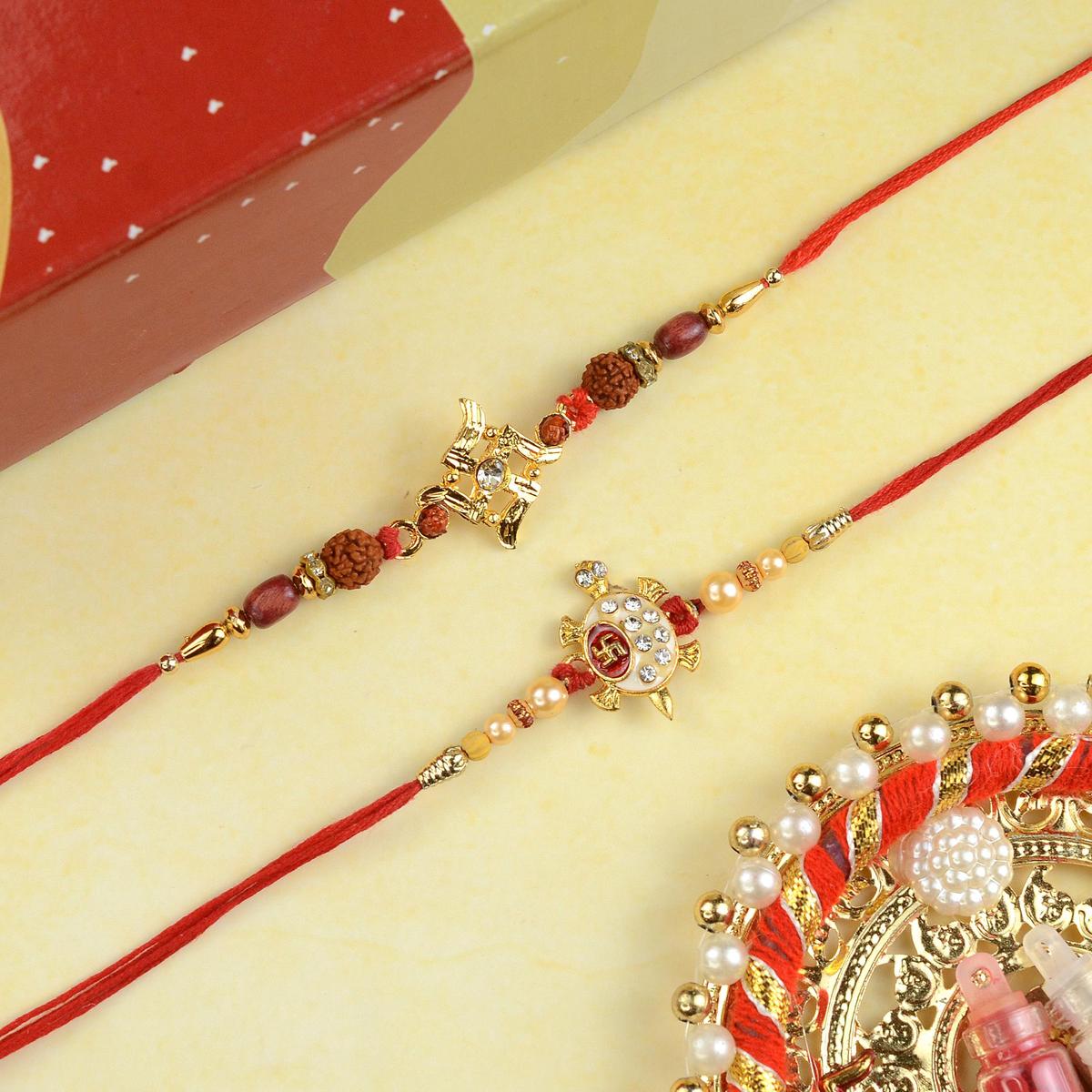 Swastika Rakhi Set | Set of 2 Rakhis