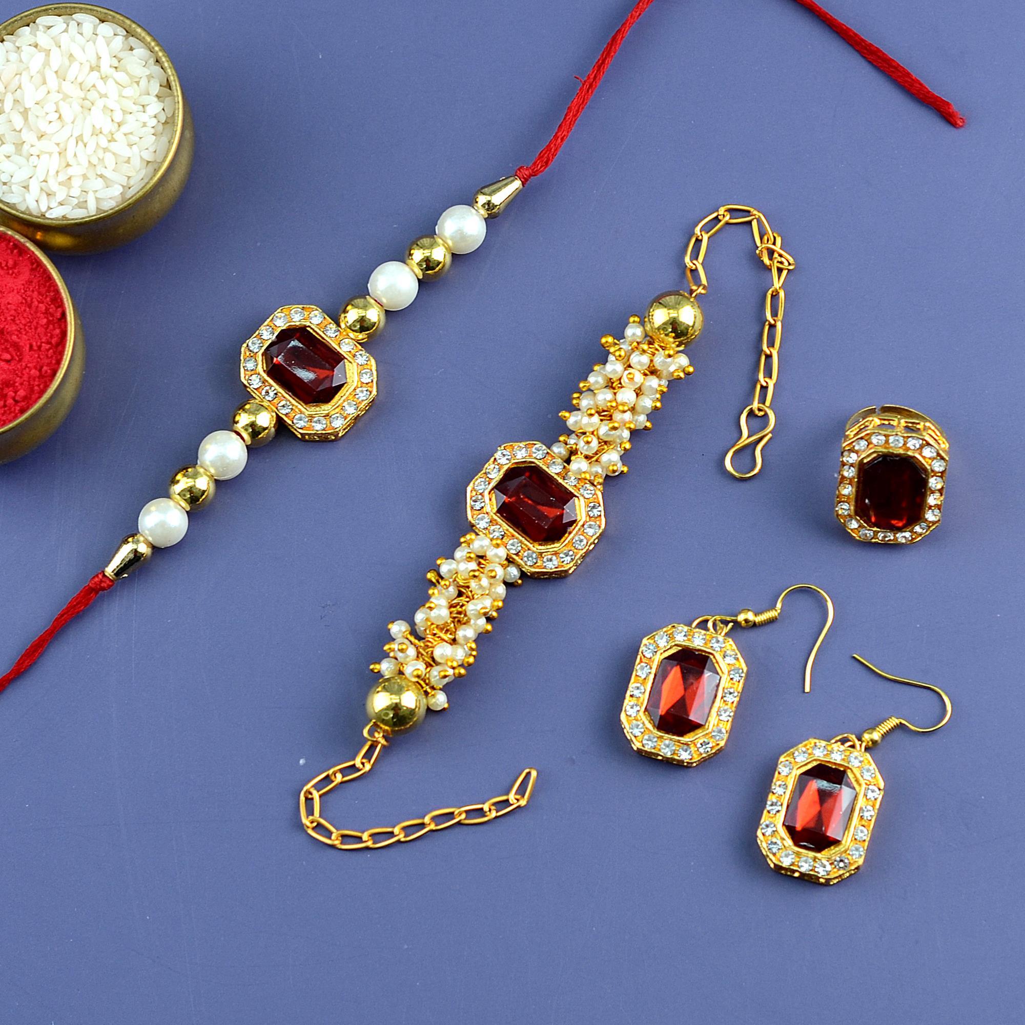 Ruby Rakhi Lumba Set | Lumba & Rakhi