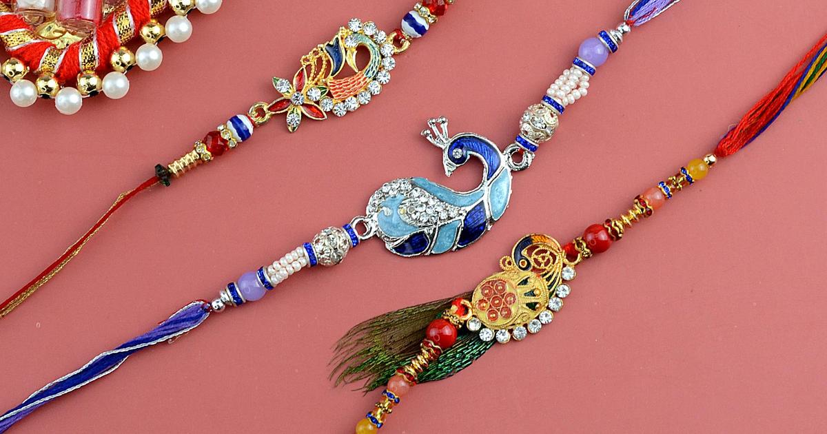 Peacock Rakhi Set 1500 | Rakhi Sets