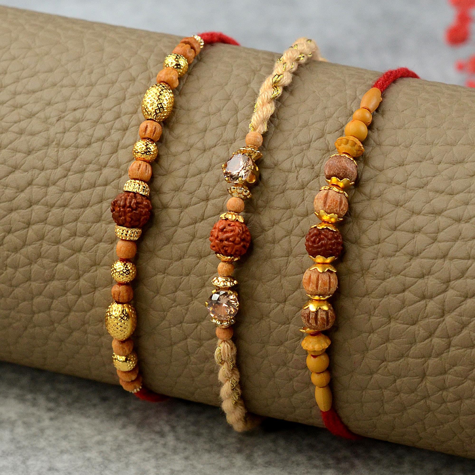 Solo Rudraksh Rakhi Set | Set of 3 Rakhis