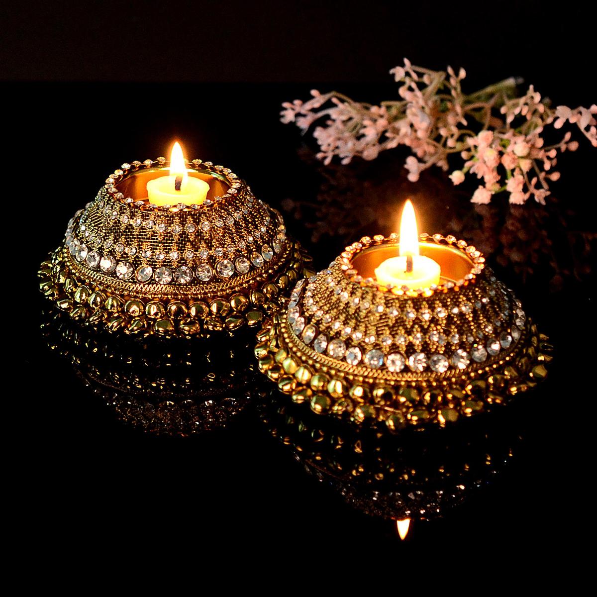 Embellished Diwali Metal Diya | Diwali Diyas