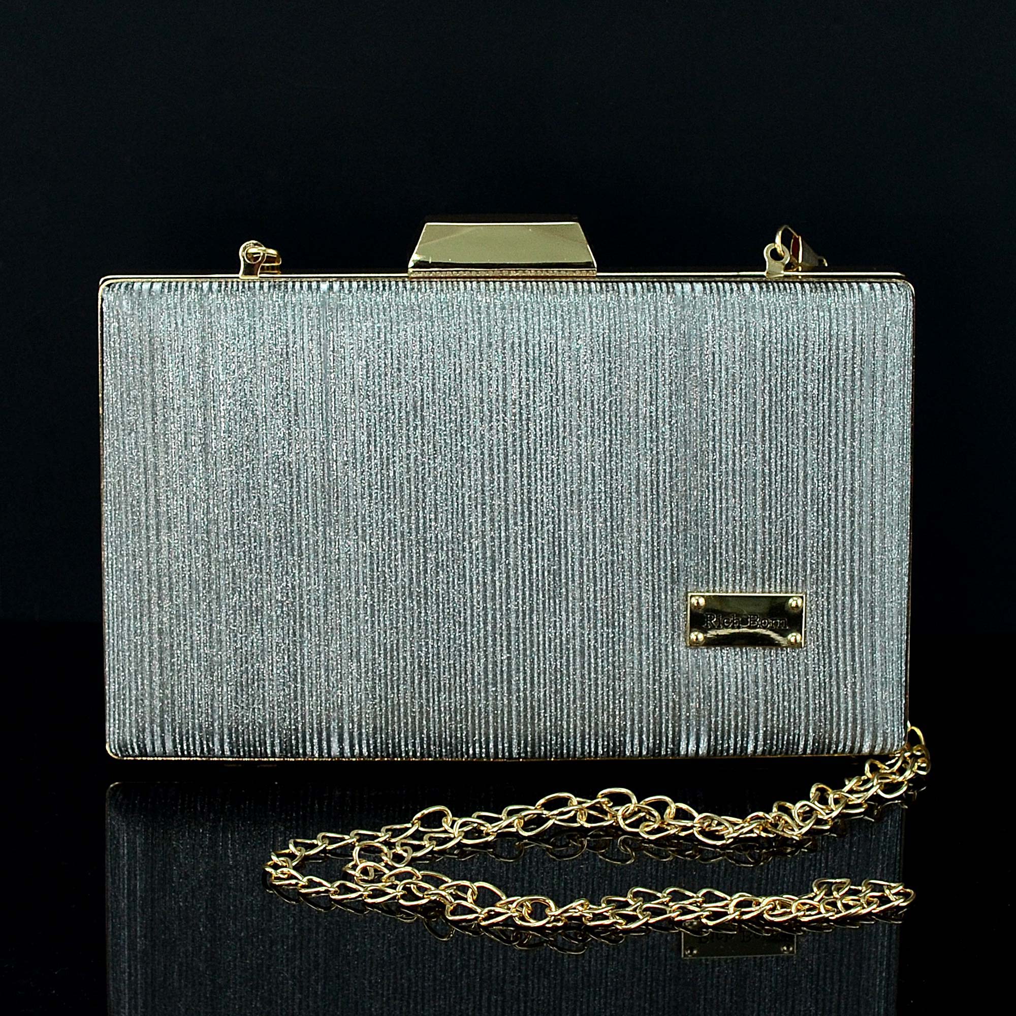 Silver Shimmery Clutch | Clutches