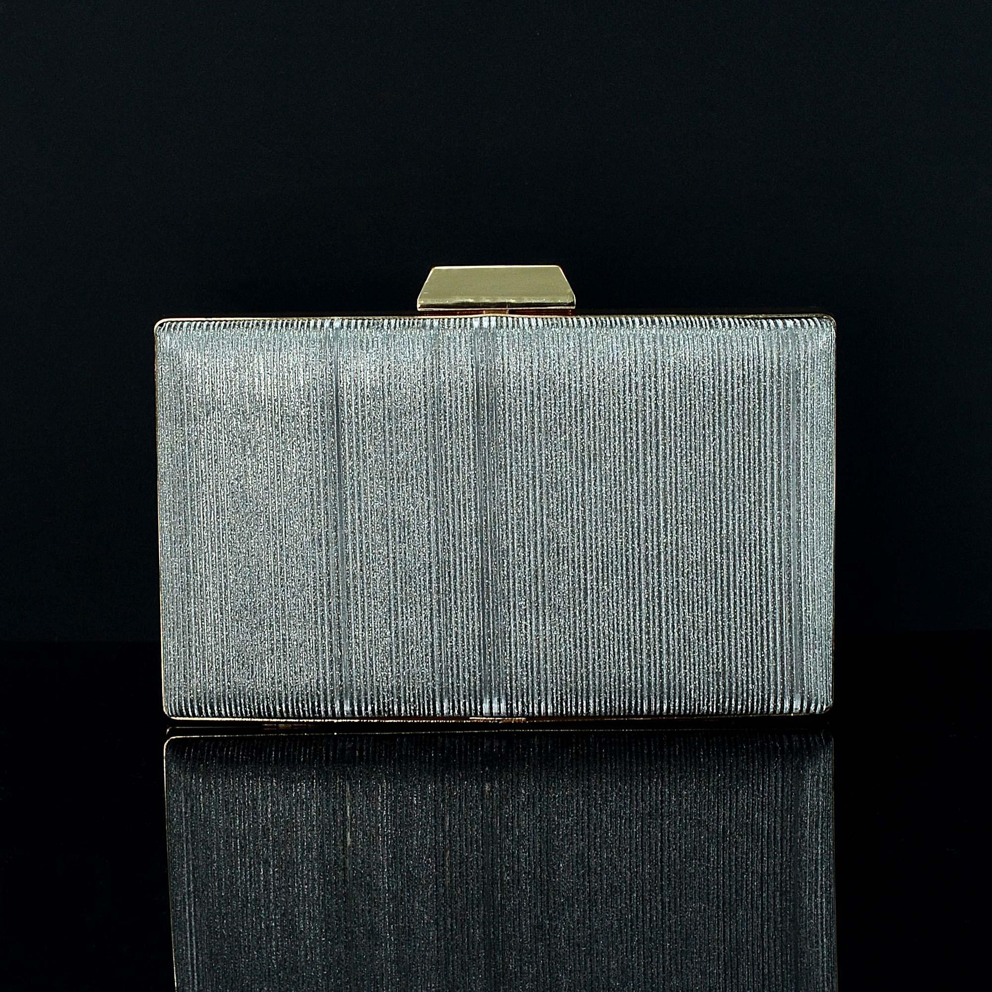 Silver Shimmery Clutch | Clutches