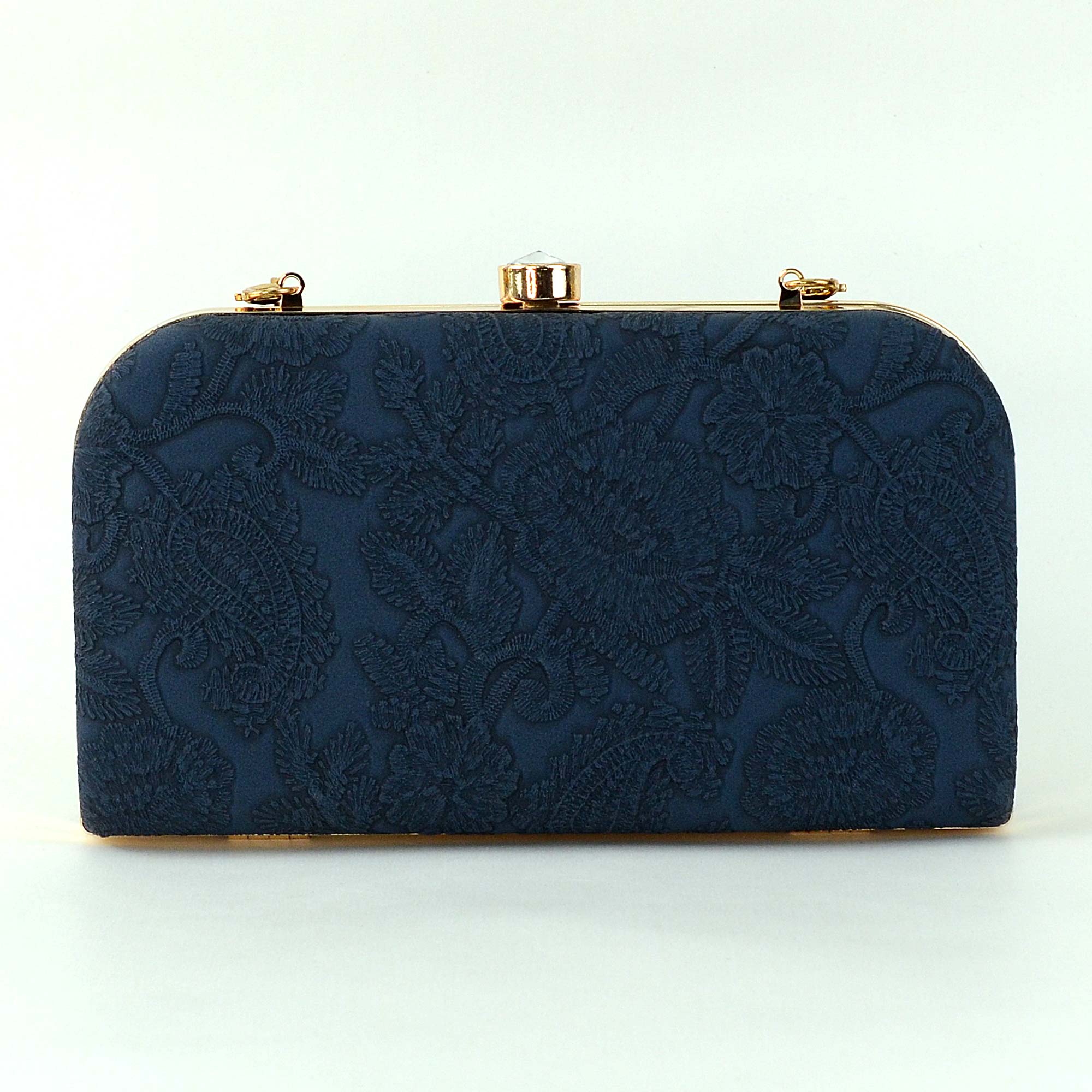 Designer Embroidered Blue Clutch | Clutches