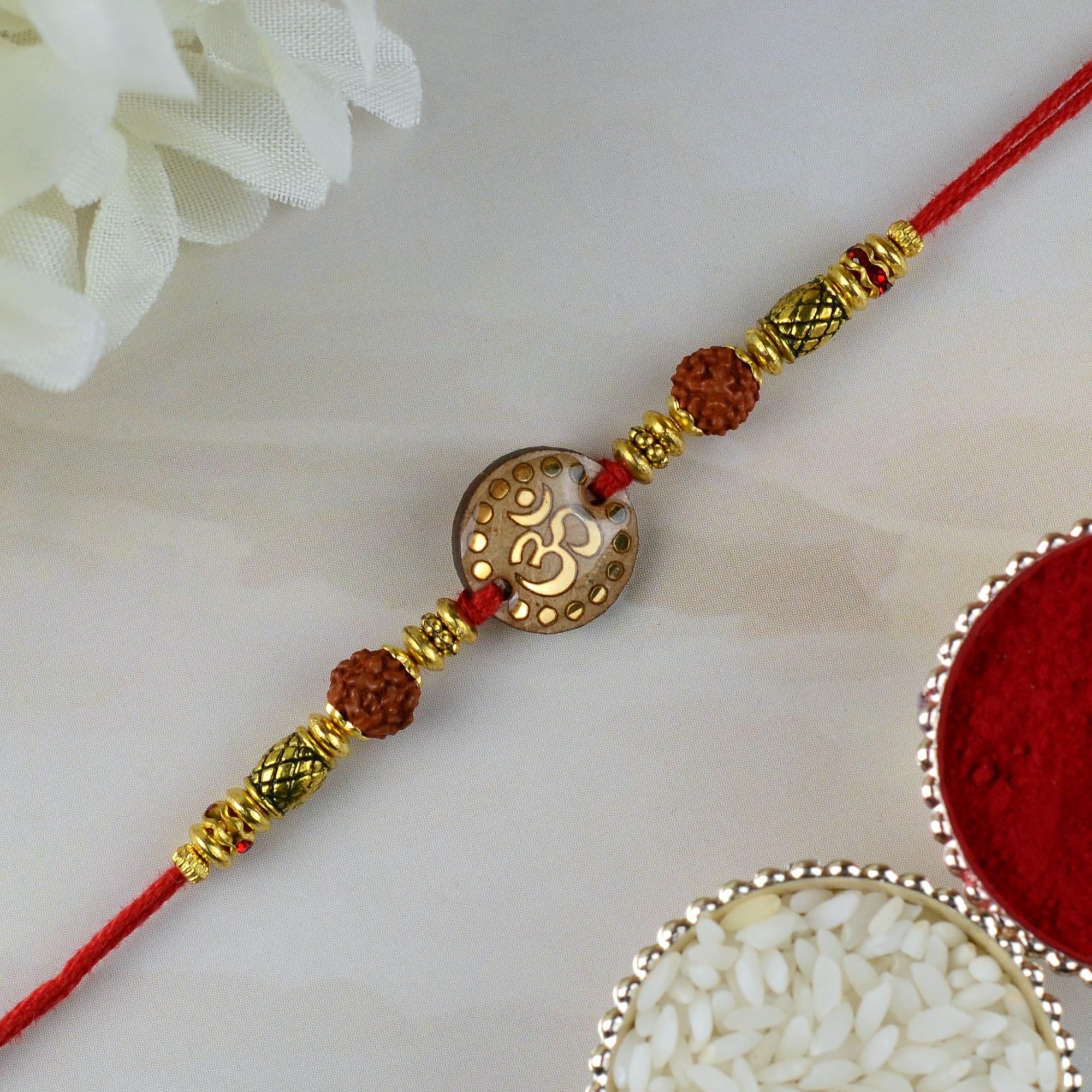 Varnished Om Rakhi | Om Rakhi