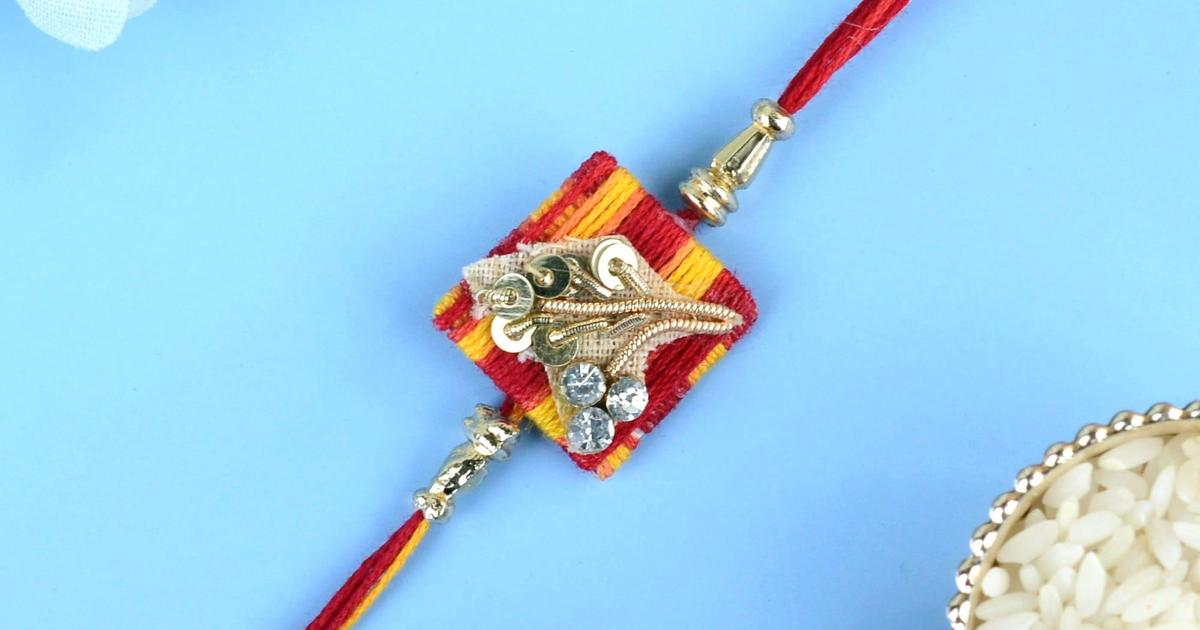 Square Leaf Simple Rakhi BR052 | Designer Rakhi