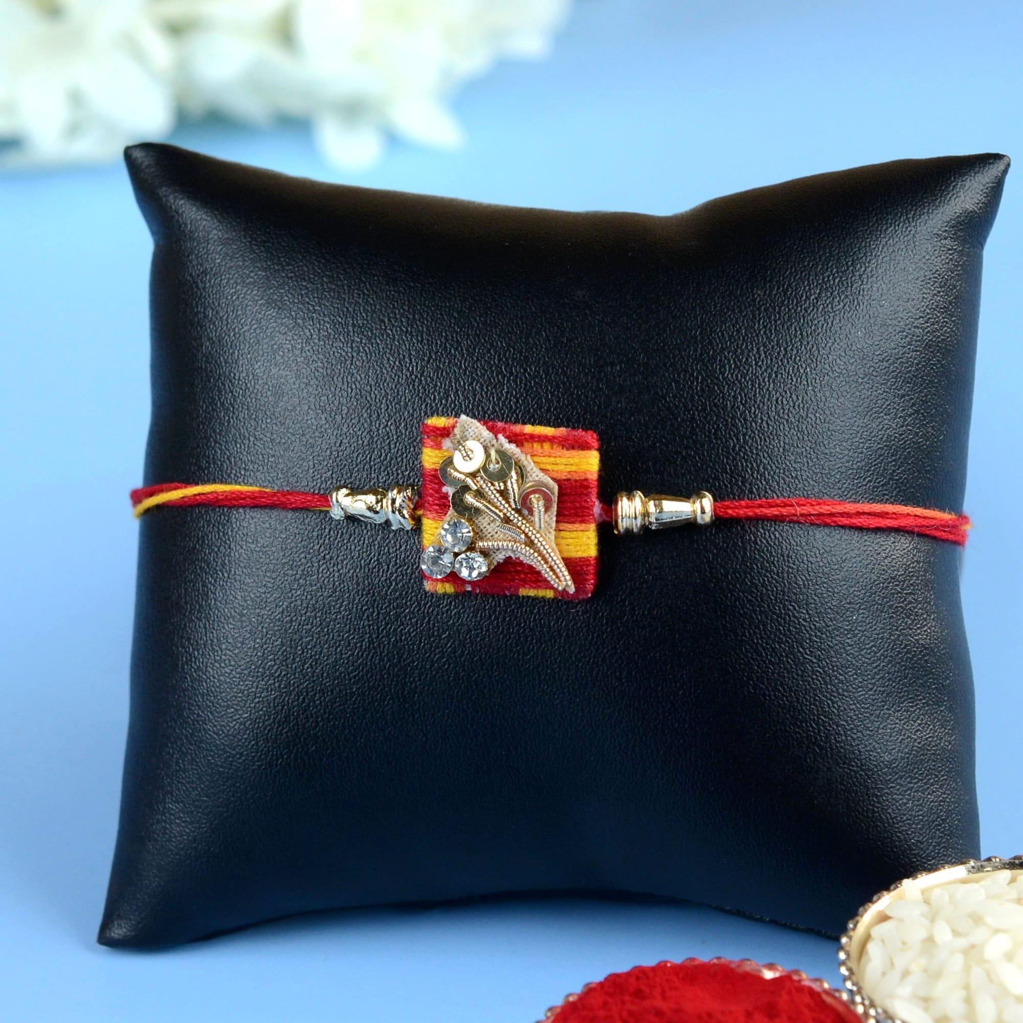 Square Leaf Simple Rakhi BR052 | Designer Rakhi