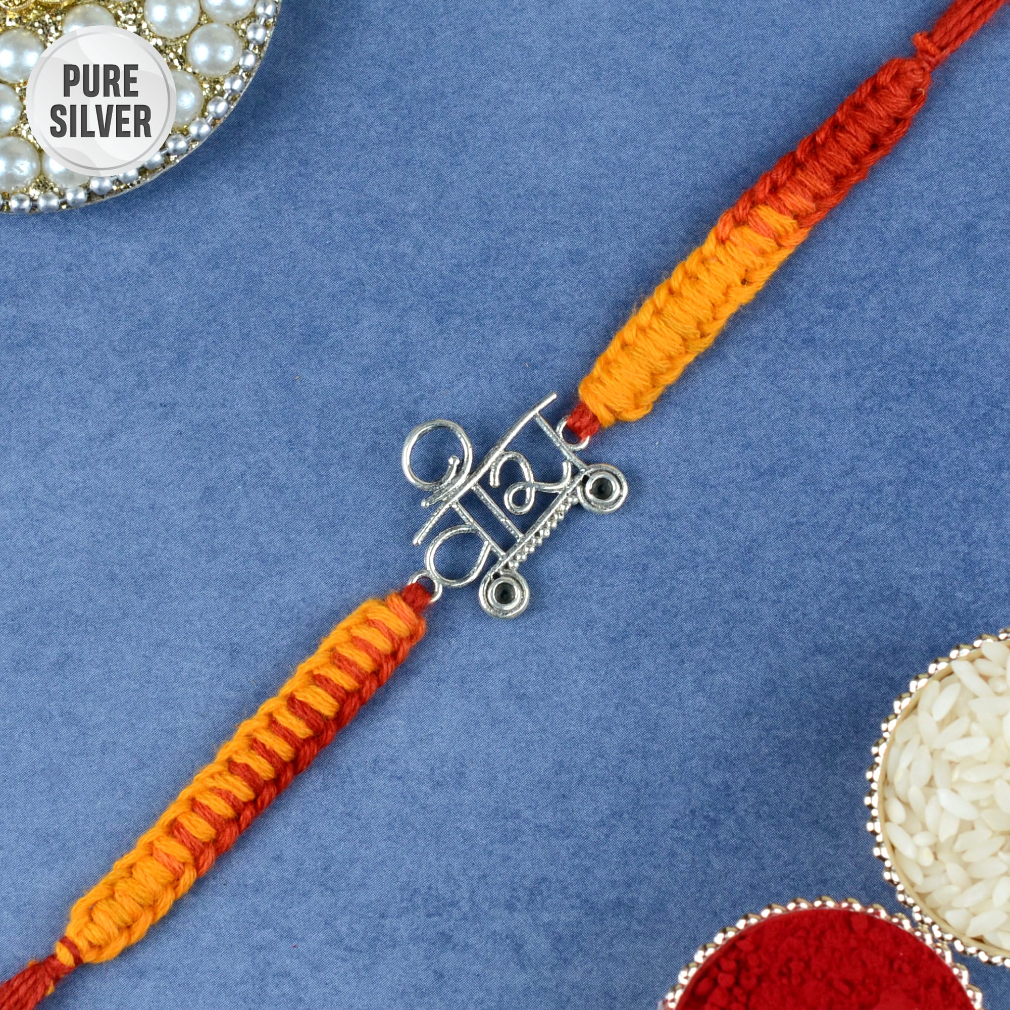 Pure Silver Veera Rakhi | Designer Rakhi