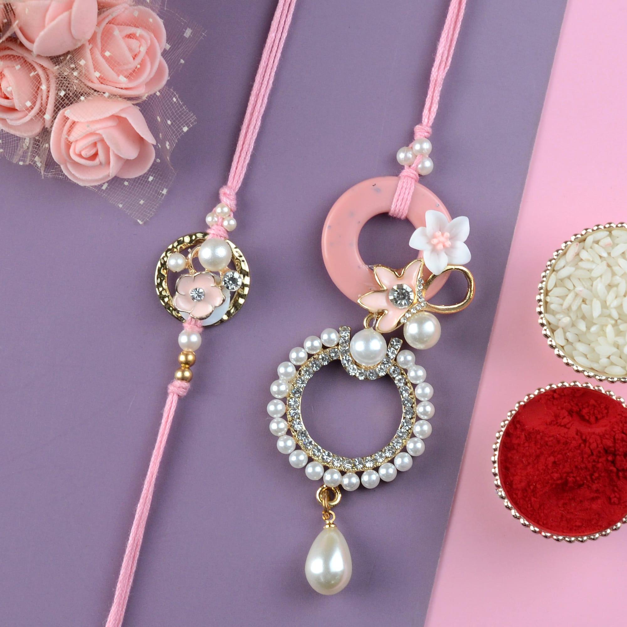 Pristine Pink Rakhi Lumba Set | Lumba & Rakhi