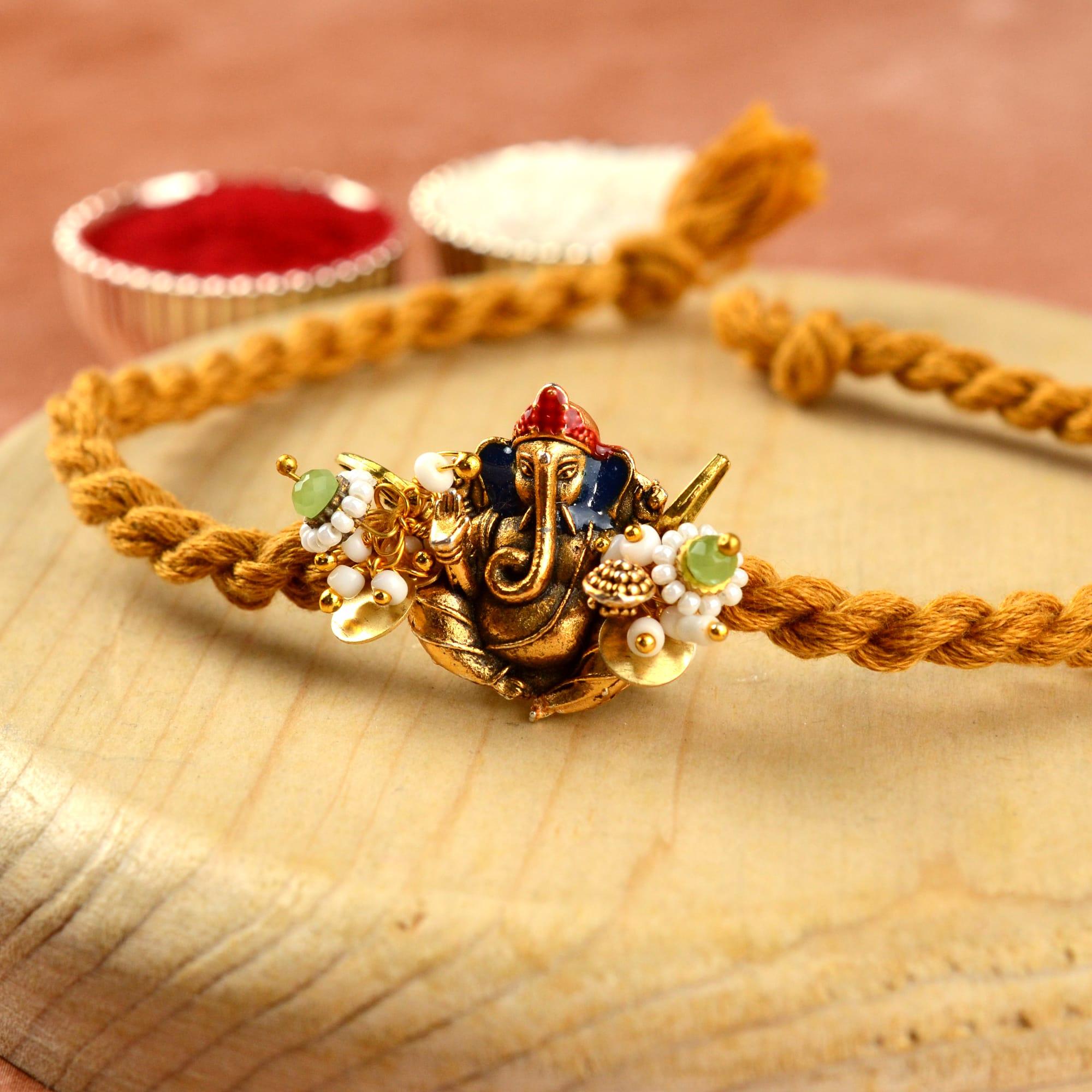 Grand Colorful Ganesh Rakhi SS759 | Rakhis