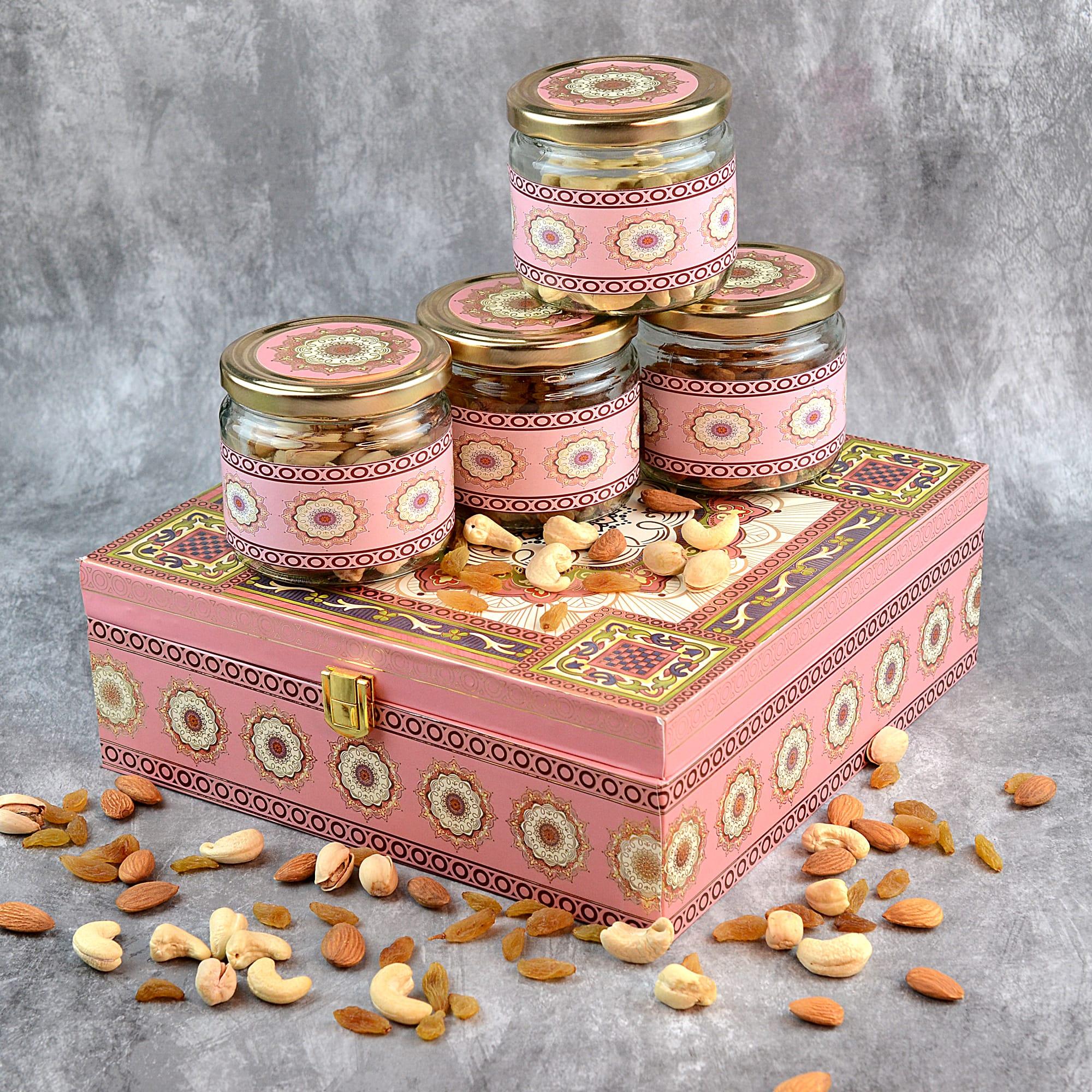 Pretty Pink Dry Fruit Hamper | Dry Fruit Hampers, Diwali