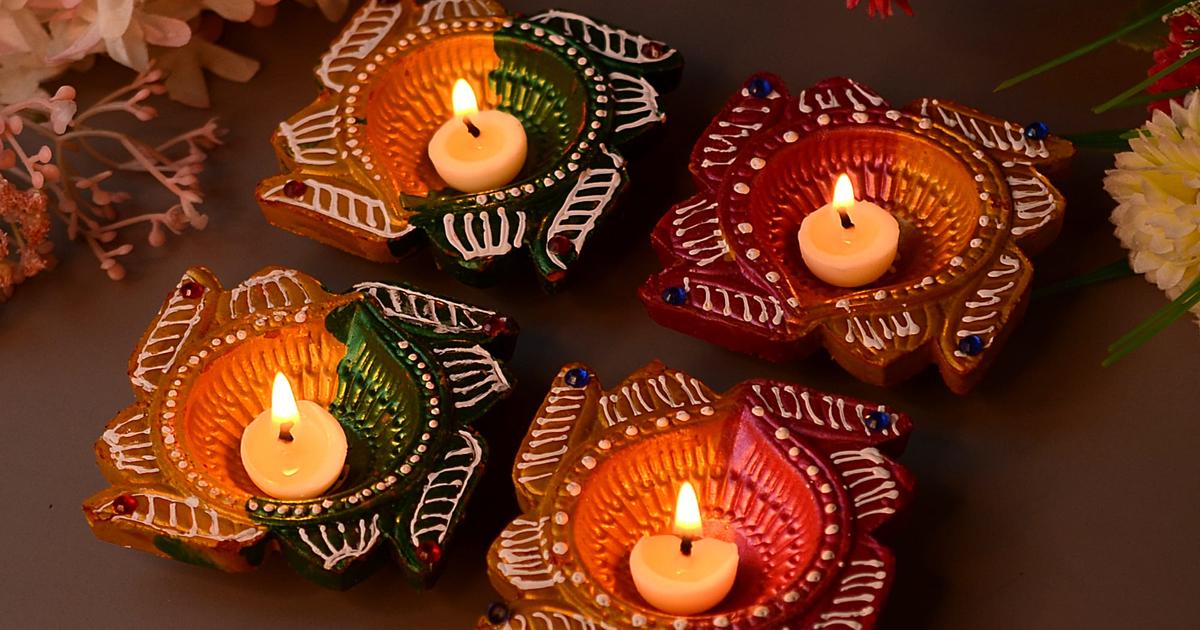 Artistic Hand Painted Diyas | Diwali Diyas
