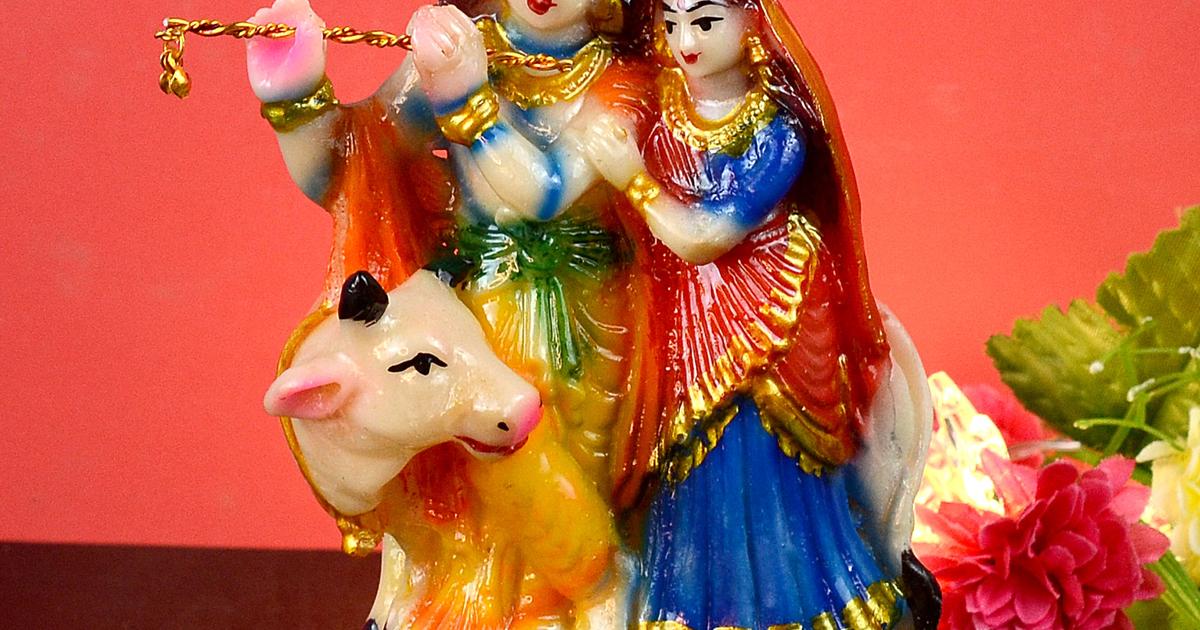 Multicolor Radha Krishna Idol | Holy Gifts