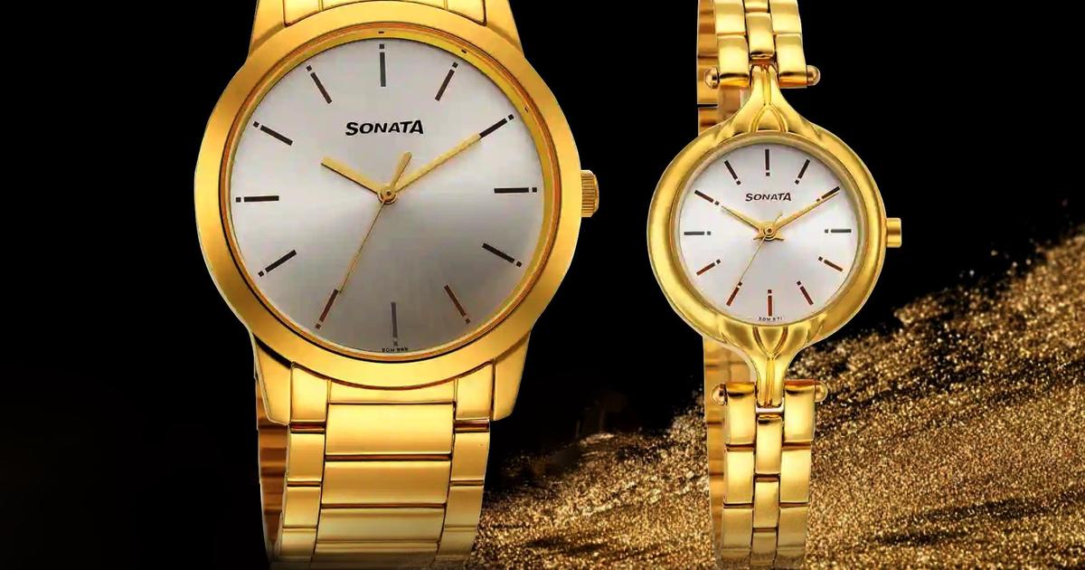 Sonata Gold Stainless Steel Watches | Watches (Pair)