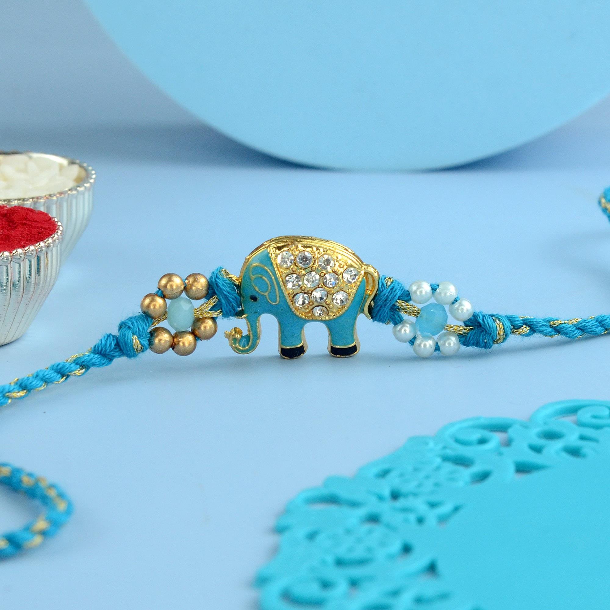 Cute Blue Elephant Rakhi | Designer Rakhi