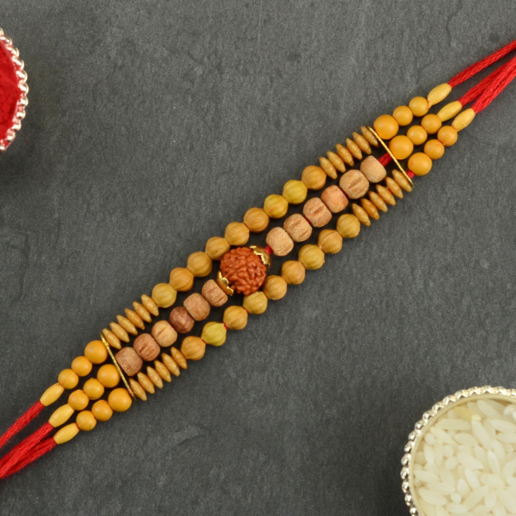 Sandalwood Rudraksh Rakhi | Rudraksh Rakhi