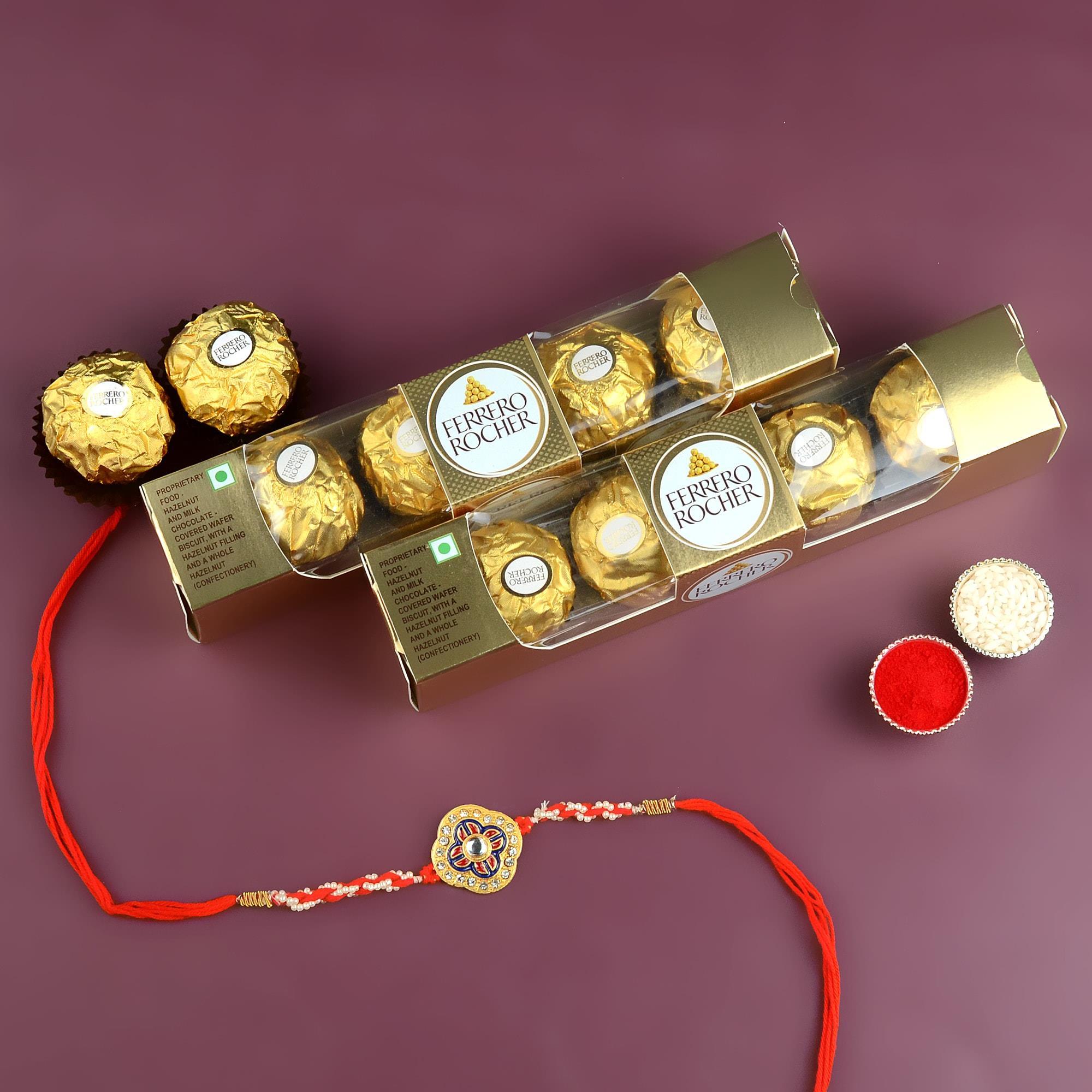 Rakhi with Ferrero Rocher | Rakhi & Chocolates