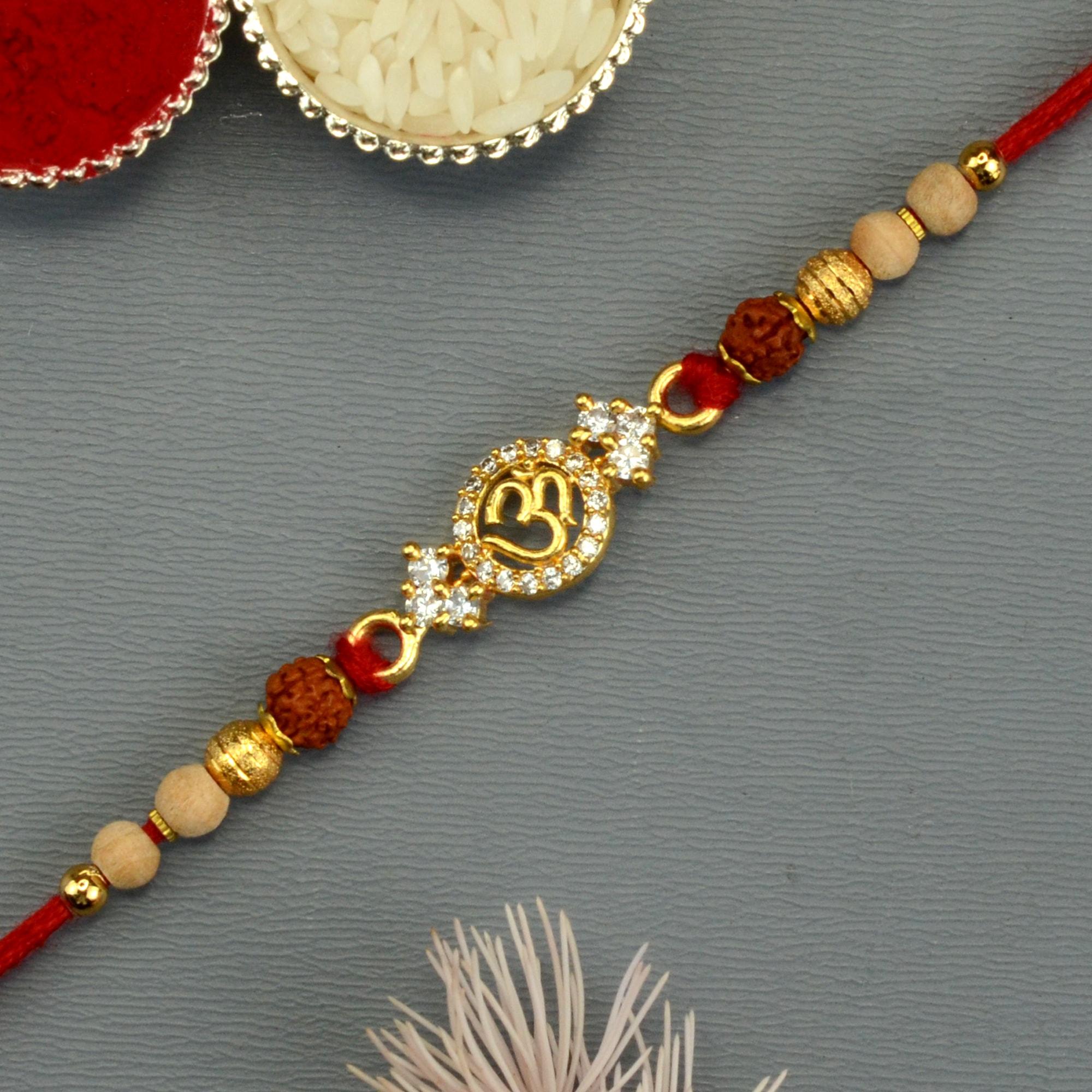 Glittering Mini Om Rakhi | Om Rakhi