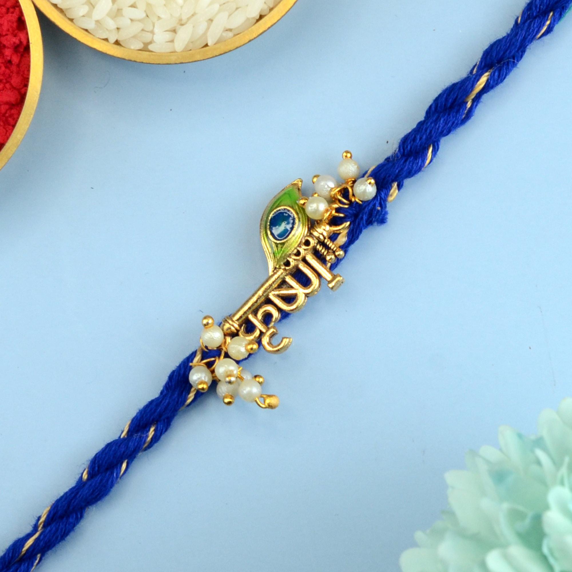 Royal Blue Krishna Rakhi | Divine Rakhi