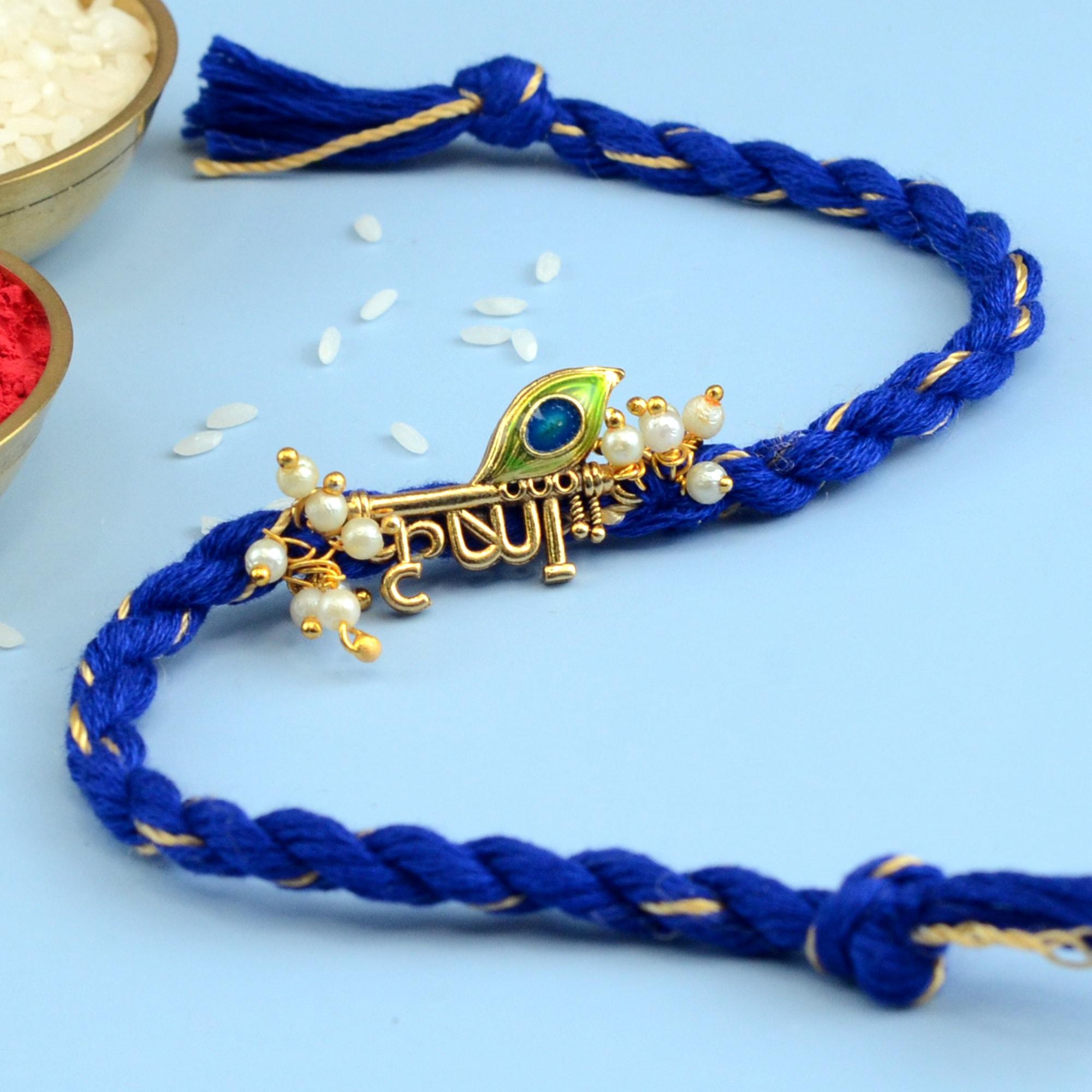 Royal Blue Krishna Rakhi | Divine Rakhi