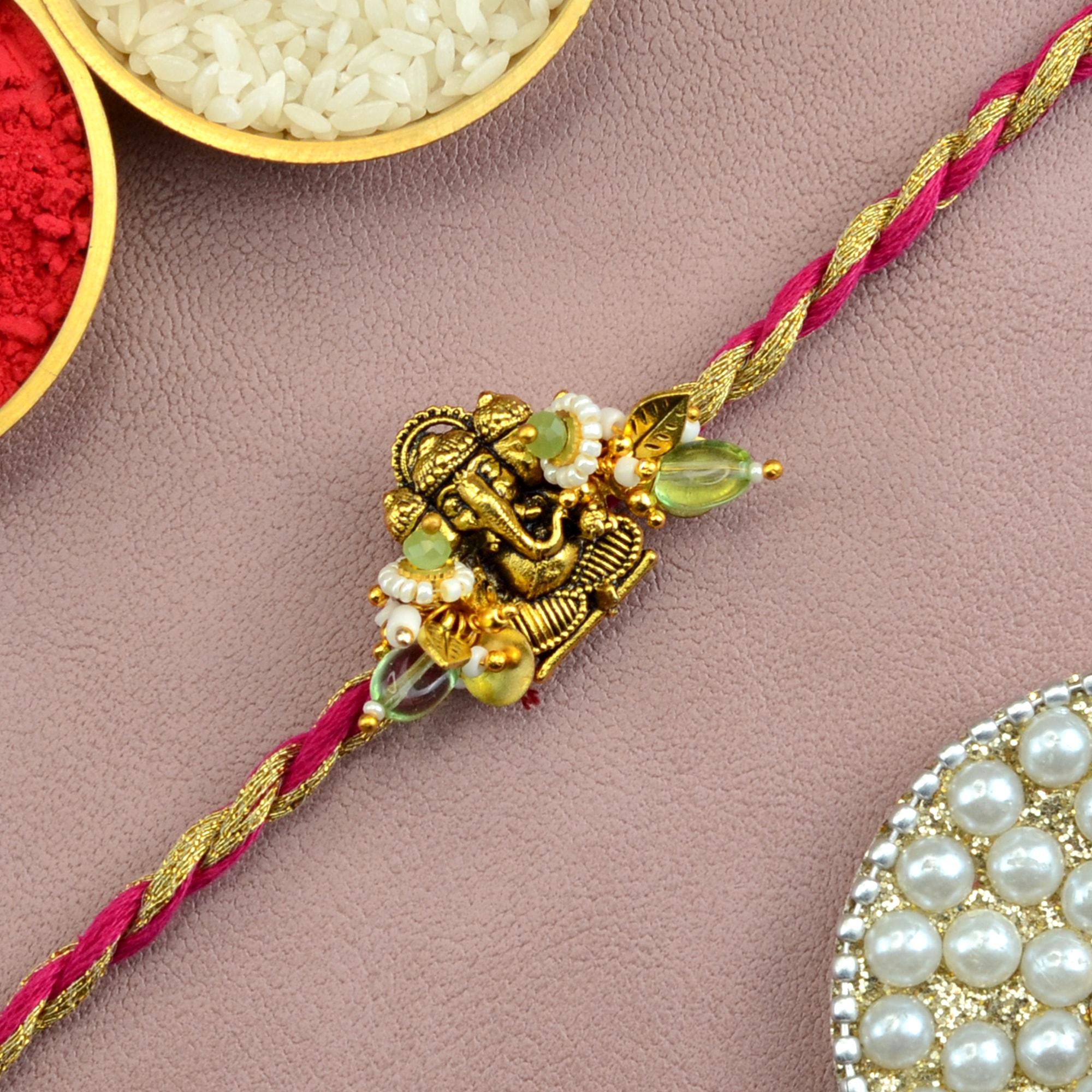 Gorgeous Trimukhi Ganesh Rakhi | Ganesh Rakhis